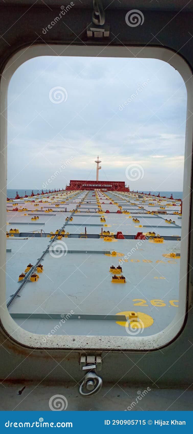 Empty Deck of Container Ship Stock Image - Image of boat, port: 290905715