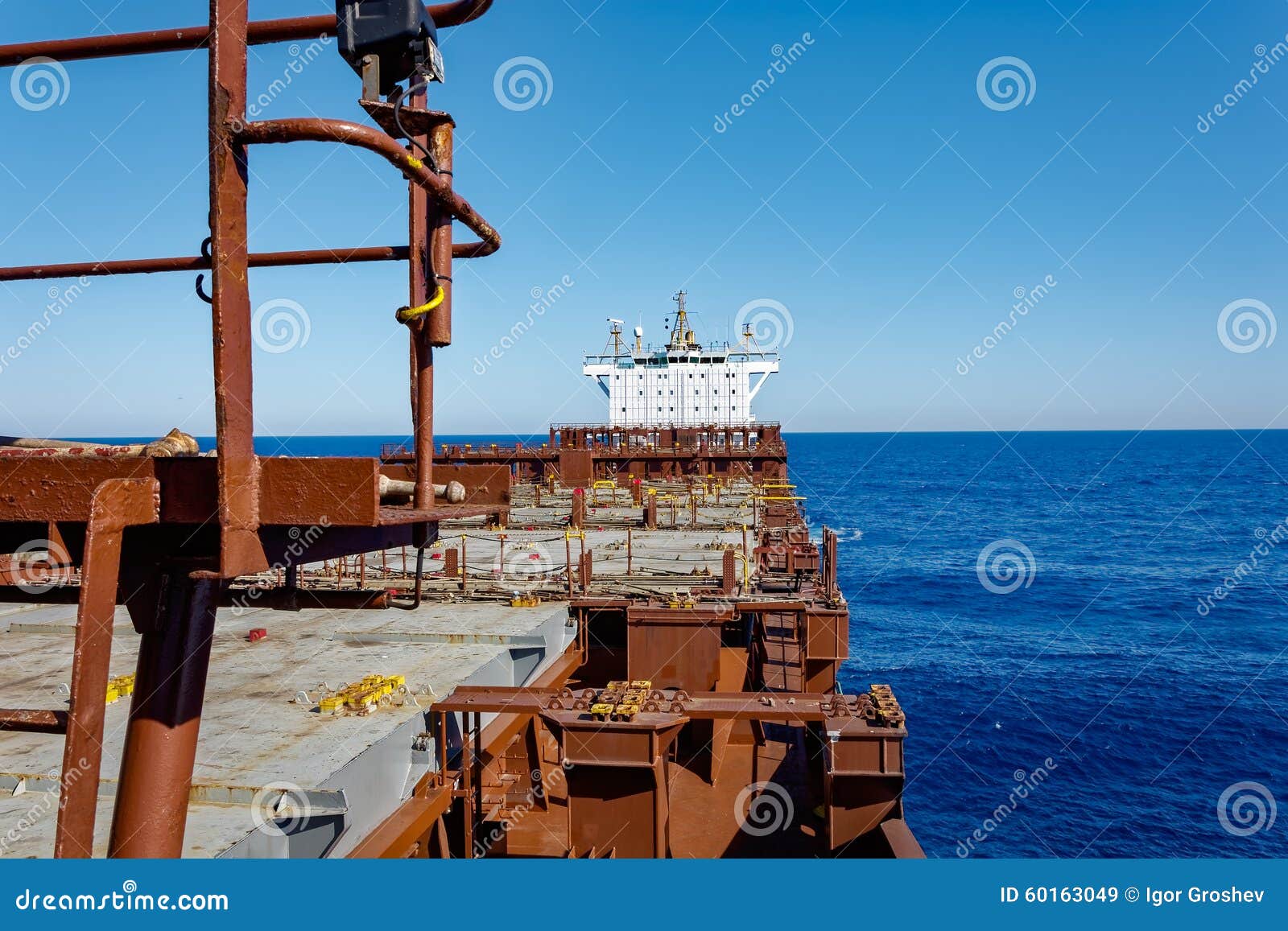 Empty Deck of Container Ship Stock Image - Image of industry, deckhouse ...