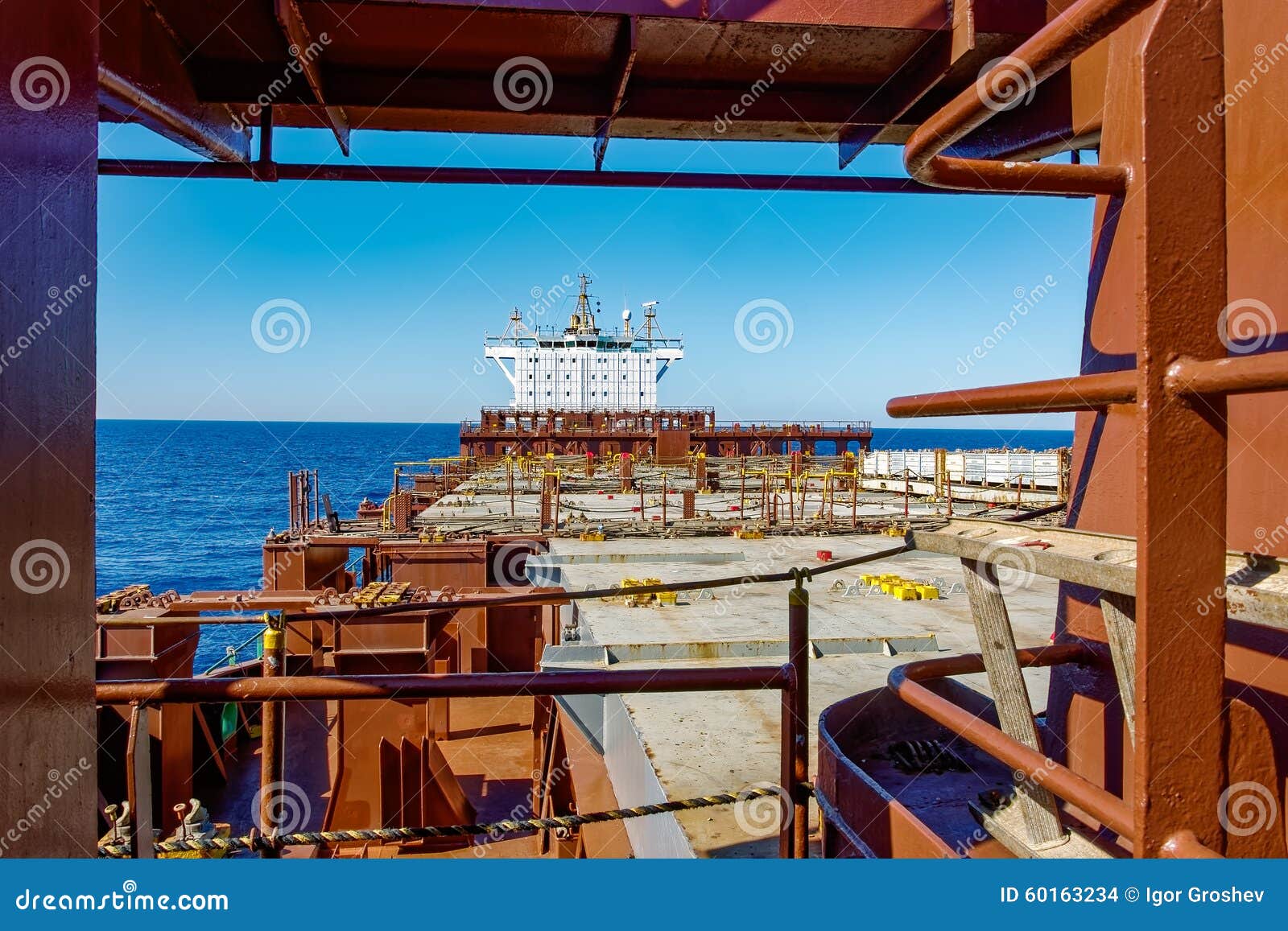 Empty Deck of Container Ship Stock Photo - Image of transportation ...