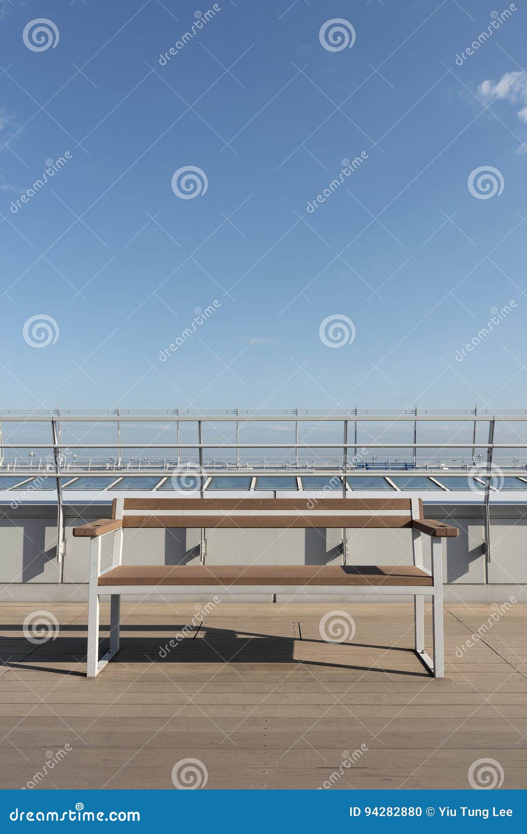 Empty Deck on Deck with Blue Sky Background Stock Photo - Image of ...