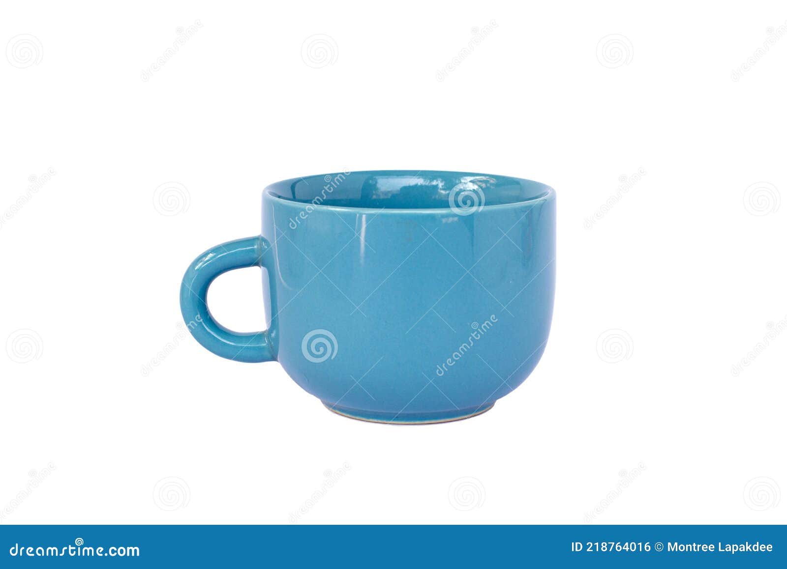 Empty Decorative Blue and Turquoise Cup Isolated White Background Stock ...