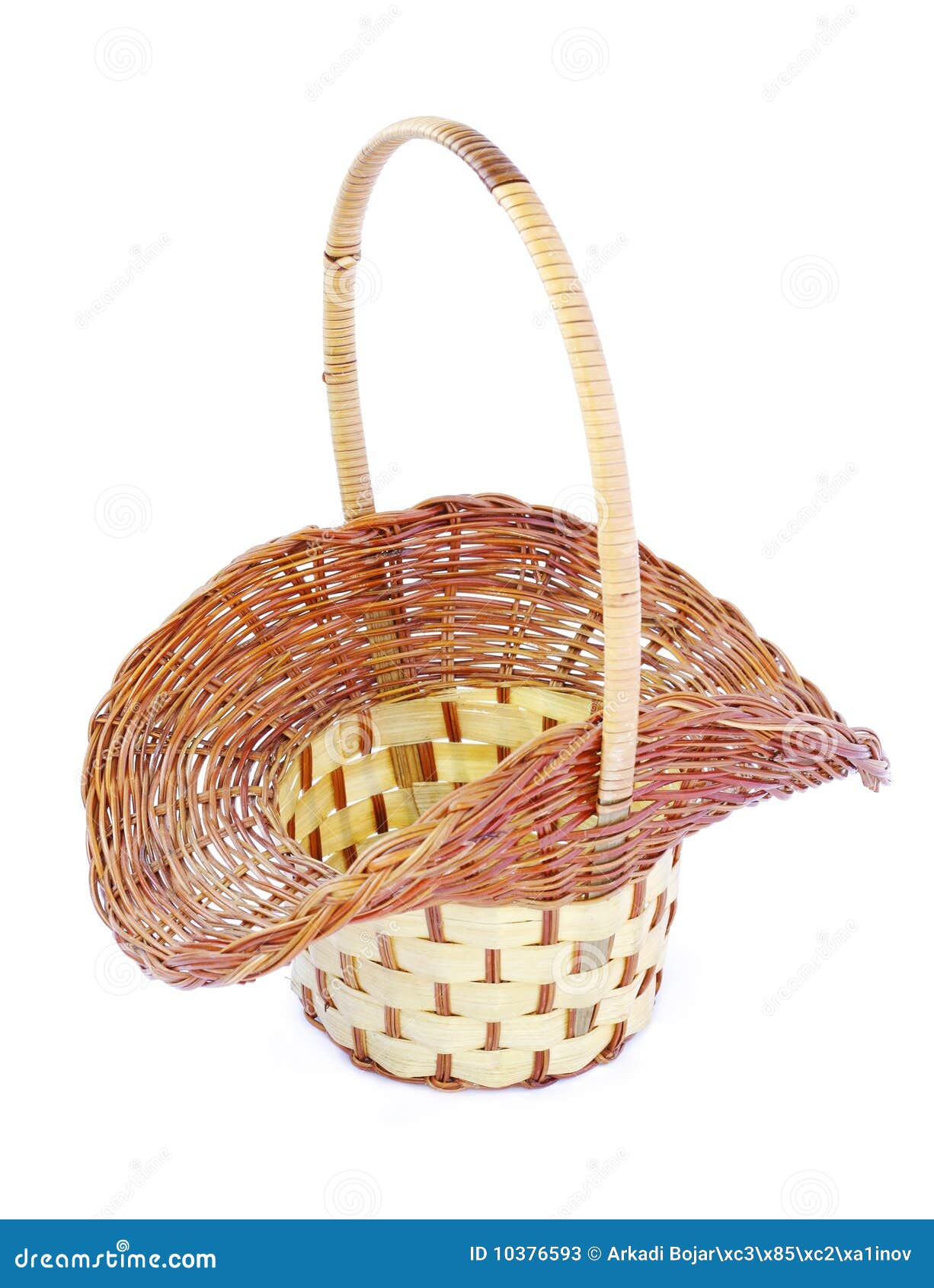 Empty Decorative Wicker Basket Stock Image - Image of isolated ...