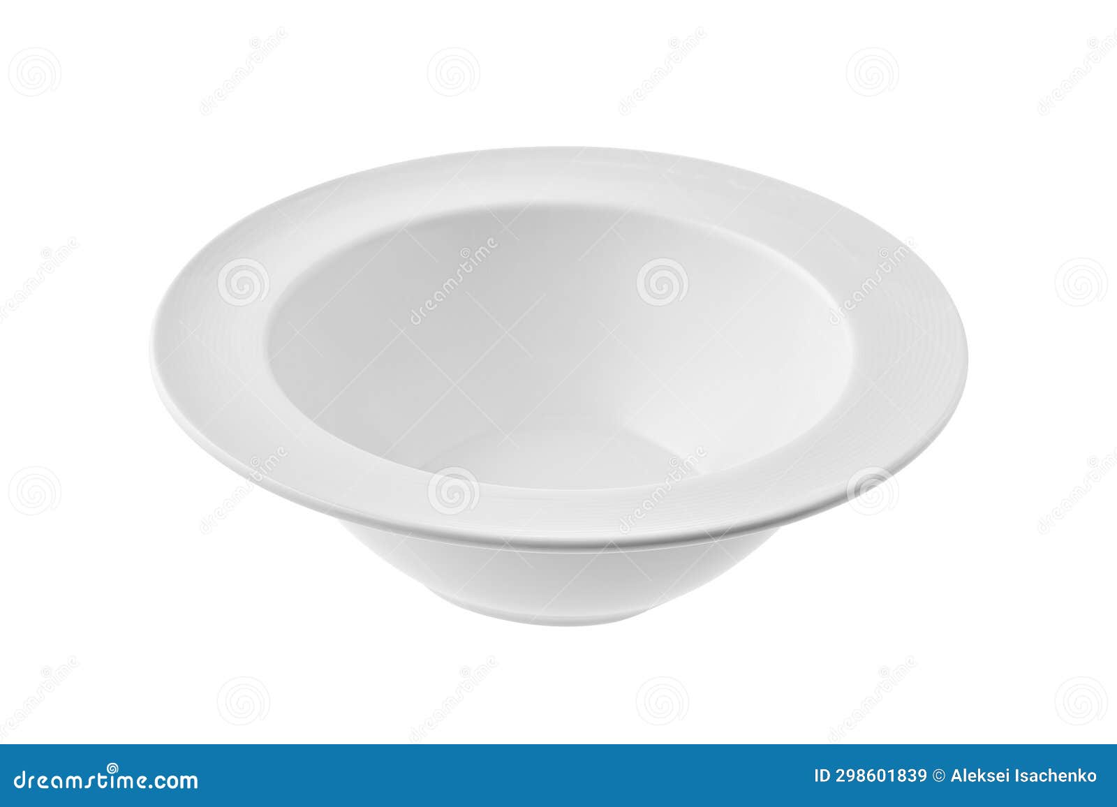 Empty Deep Plate with Side Isolated on White Stock Image - Image of ...