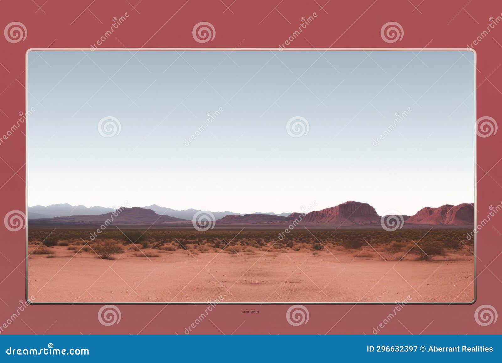 An Empty Desert with Mountains in the Background Stock Illustration ...