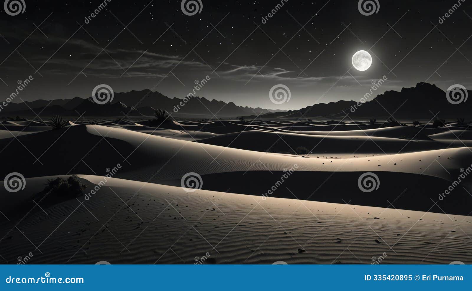 Empty Desert A Night That Is Lite Background Stock Photo ...