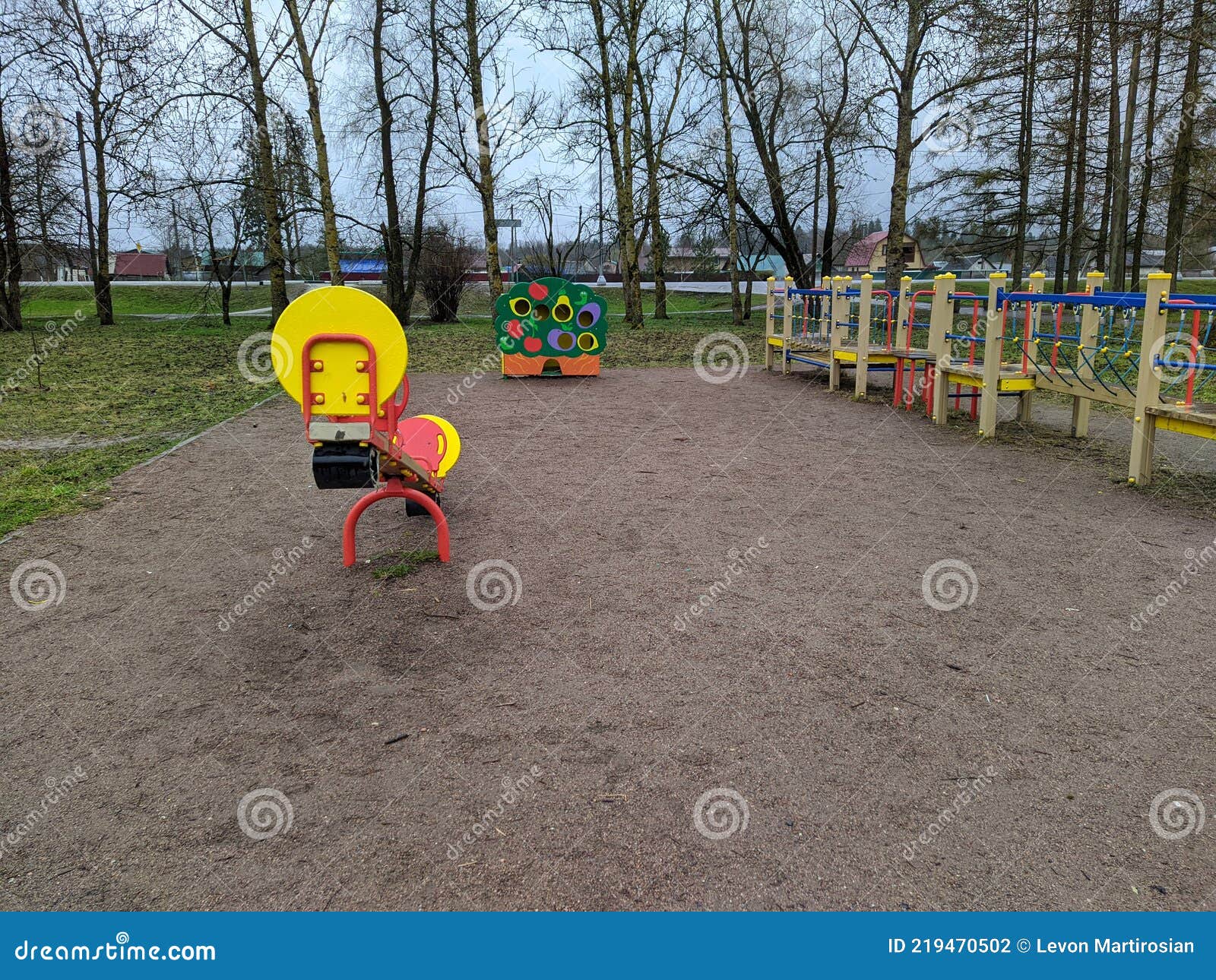 Empty and Deserted Playground on a Cloudy Day Stock Photo - Image of ...