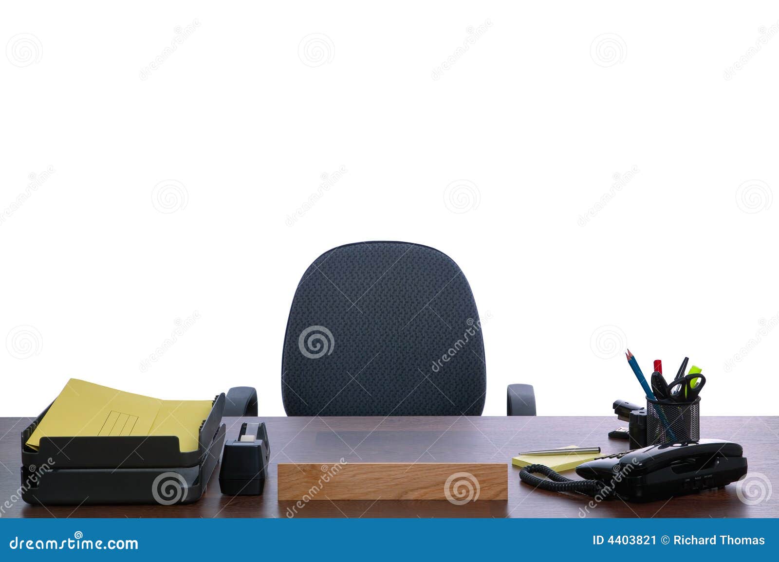 Empty desk stock image. Image of empty, stationery, white - 4403821