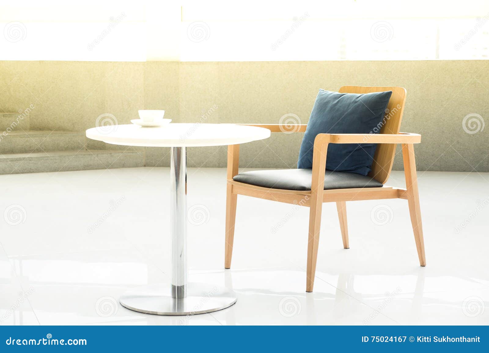 Empty desk and chair stock image. Image of relax, kitchen - 75024167