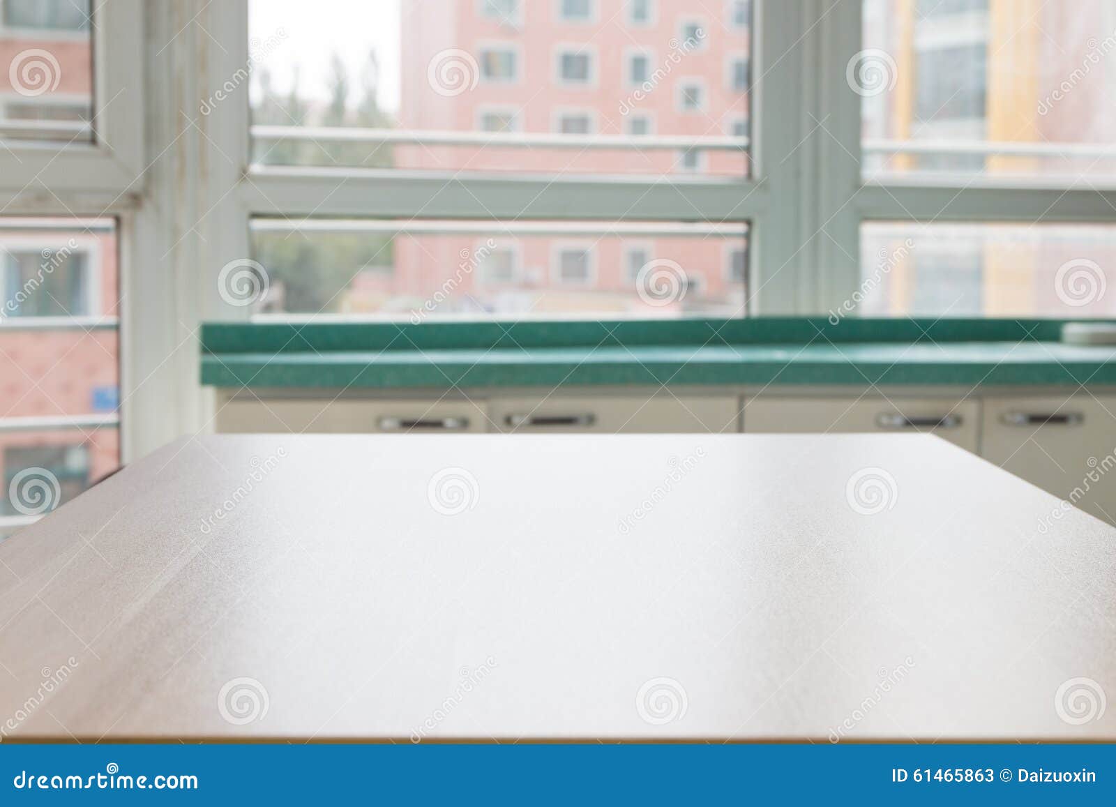 Empty desk stock image. Image of room, brown, office - 61465863