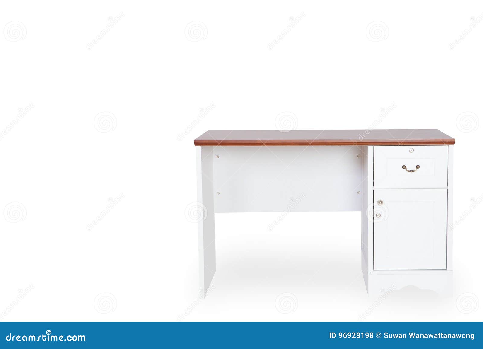 Empty Desk Isolated on White Background Stock Photo - Image of product ...