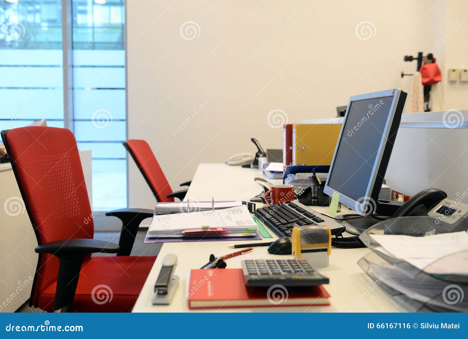 Empty desk office stock photo. Image of confusion, stapler - 66167116