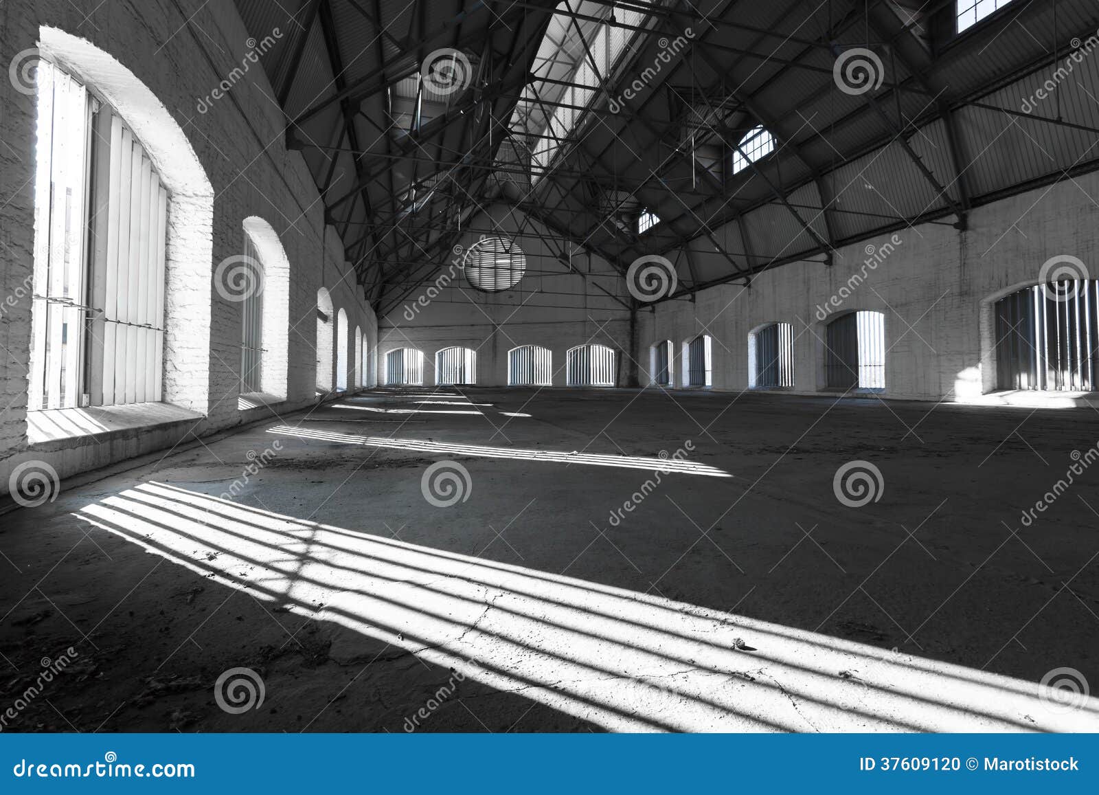 An Empty Desolate Industrial Building Inside Stock Photo - Image of ...