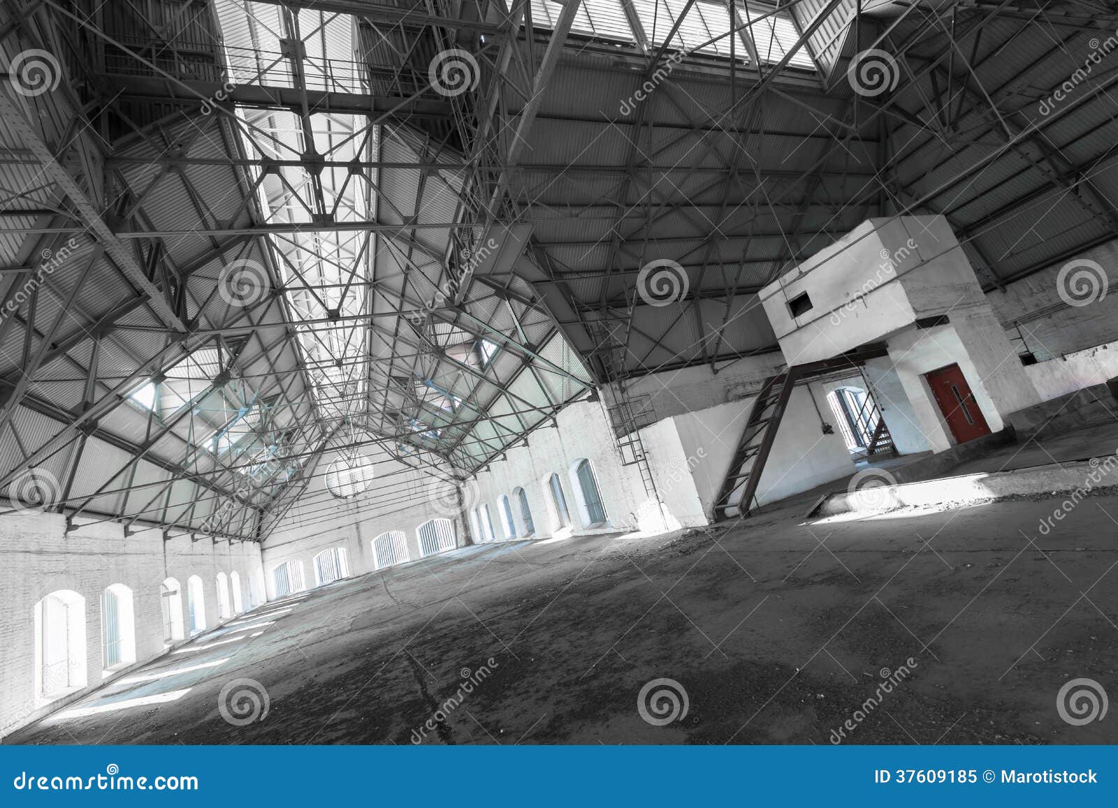 An Empty Desolate Industrial Building Inside Stock Image - Image of ...