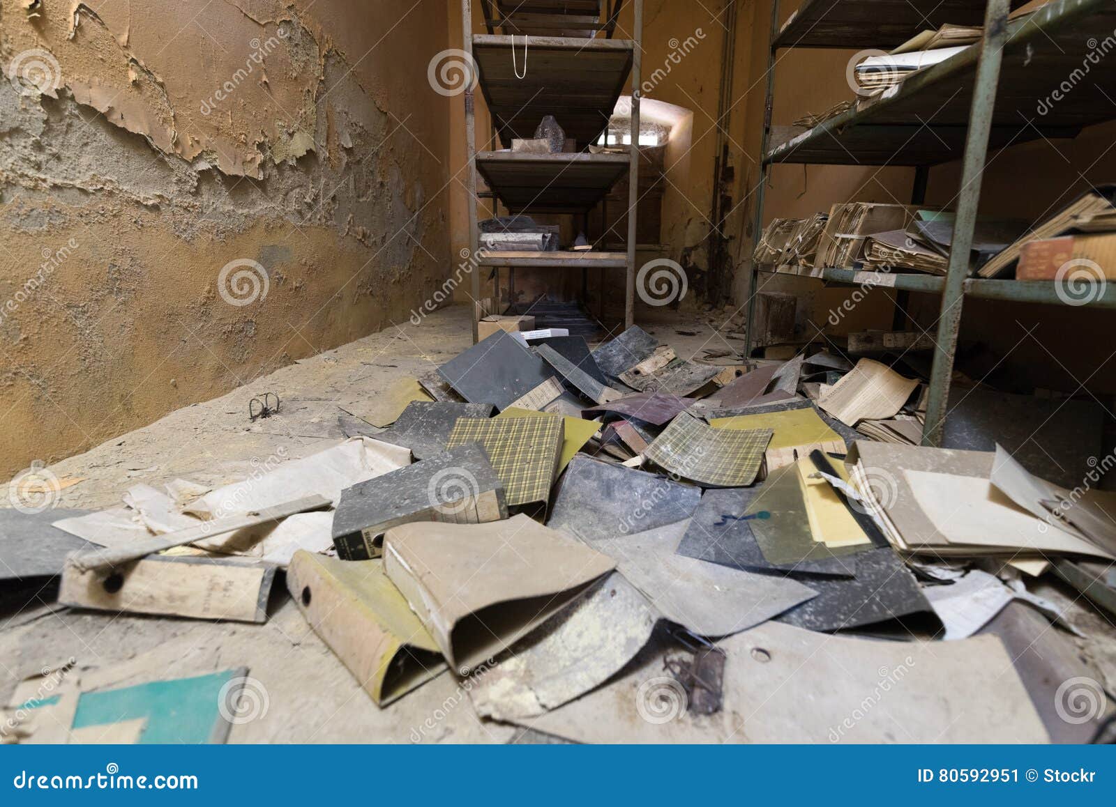 Empty destroyed office stock image. Image of mold, background - 80592951