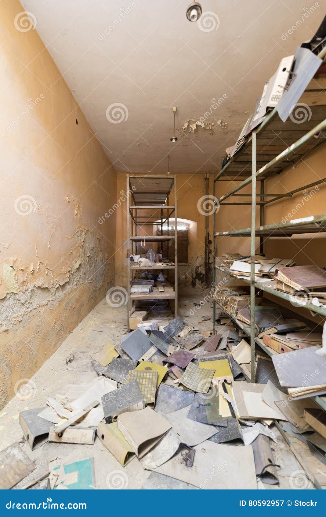 Empty destroyed office stock image. Image of mildew, furniture - 80592957