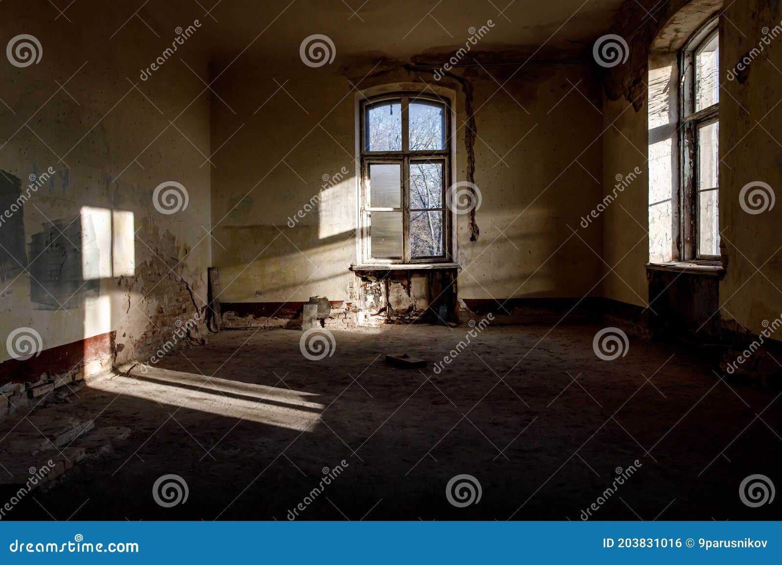 Empty Destroyed Room in an Old Palace Stock Photo - Image of abstract ...