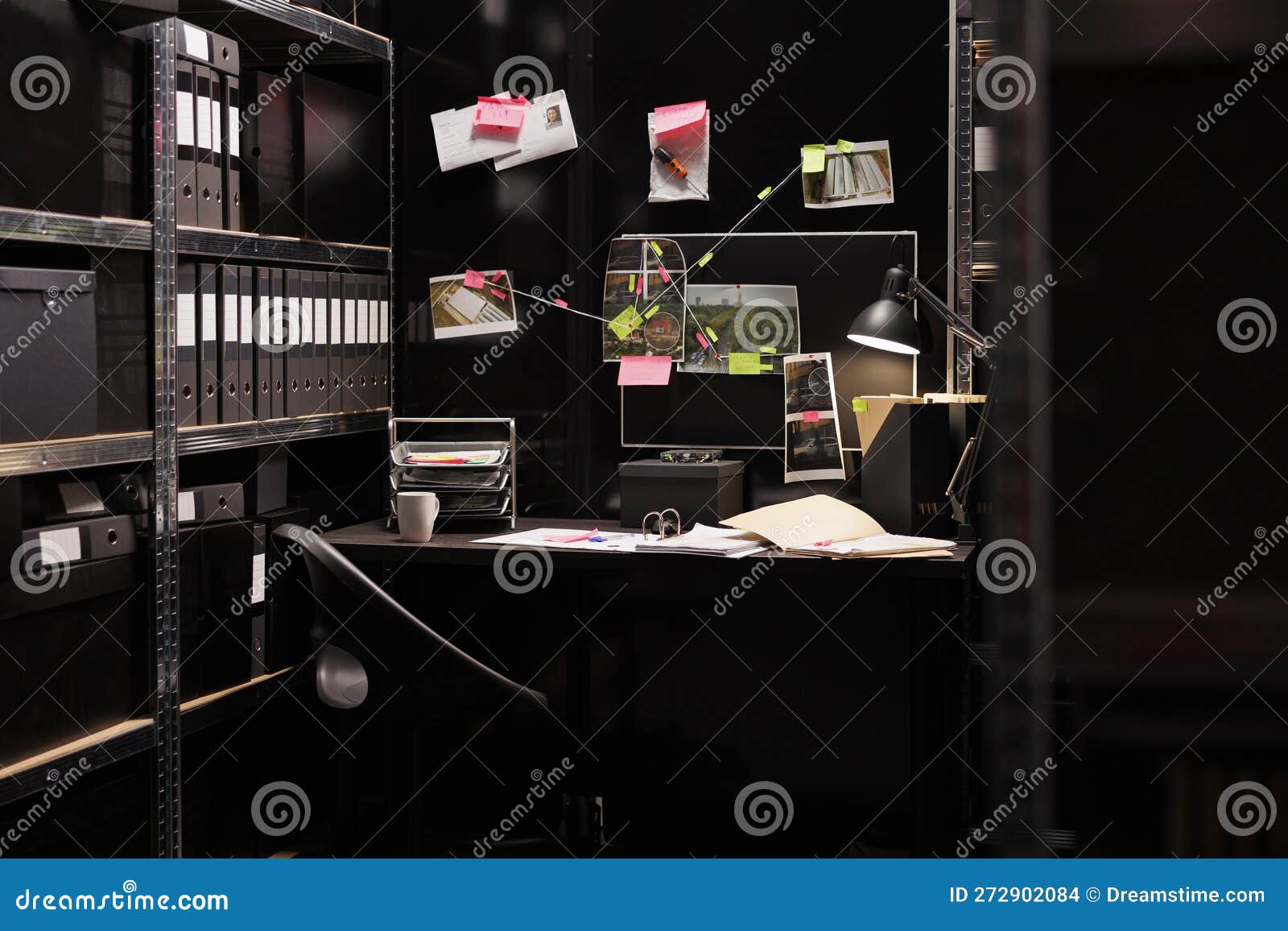 Empty Evidence Room Equipped With Detective Map Royalty-Free Stock Image | CartoonDealer.com ...