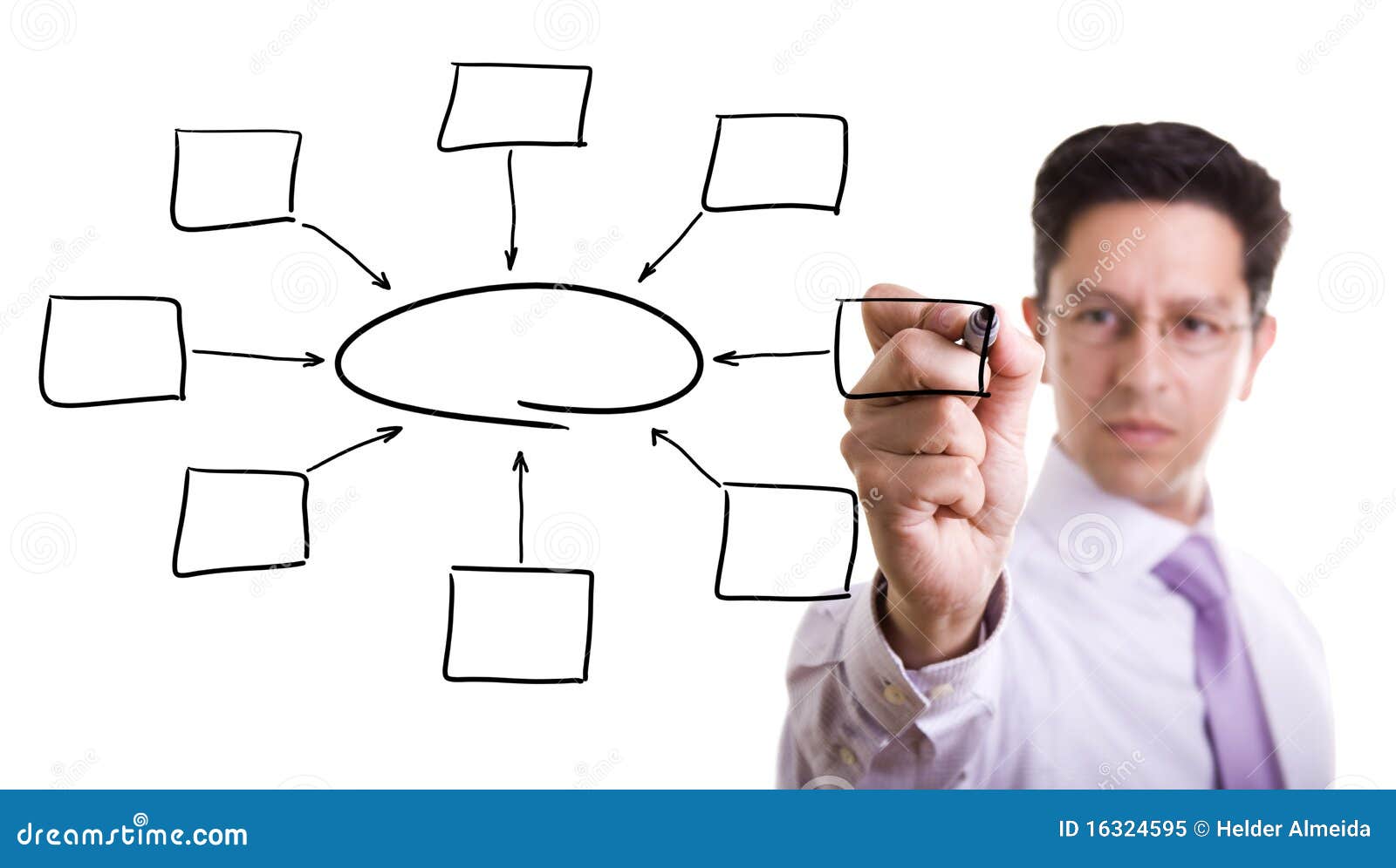 Empty Diagram on Whiteboard Stock Image - Image of organization, line ...