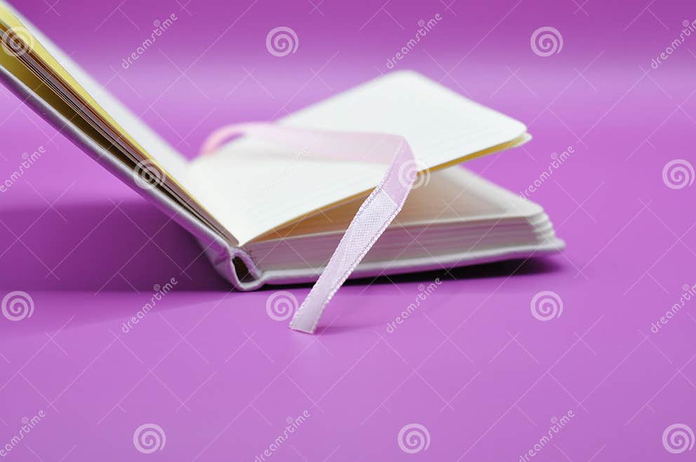 Empty Diary on Purple Background Stock Illustration - Illustration of ...