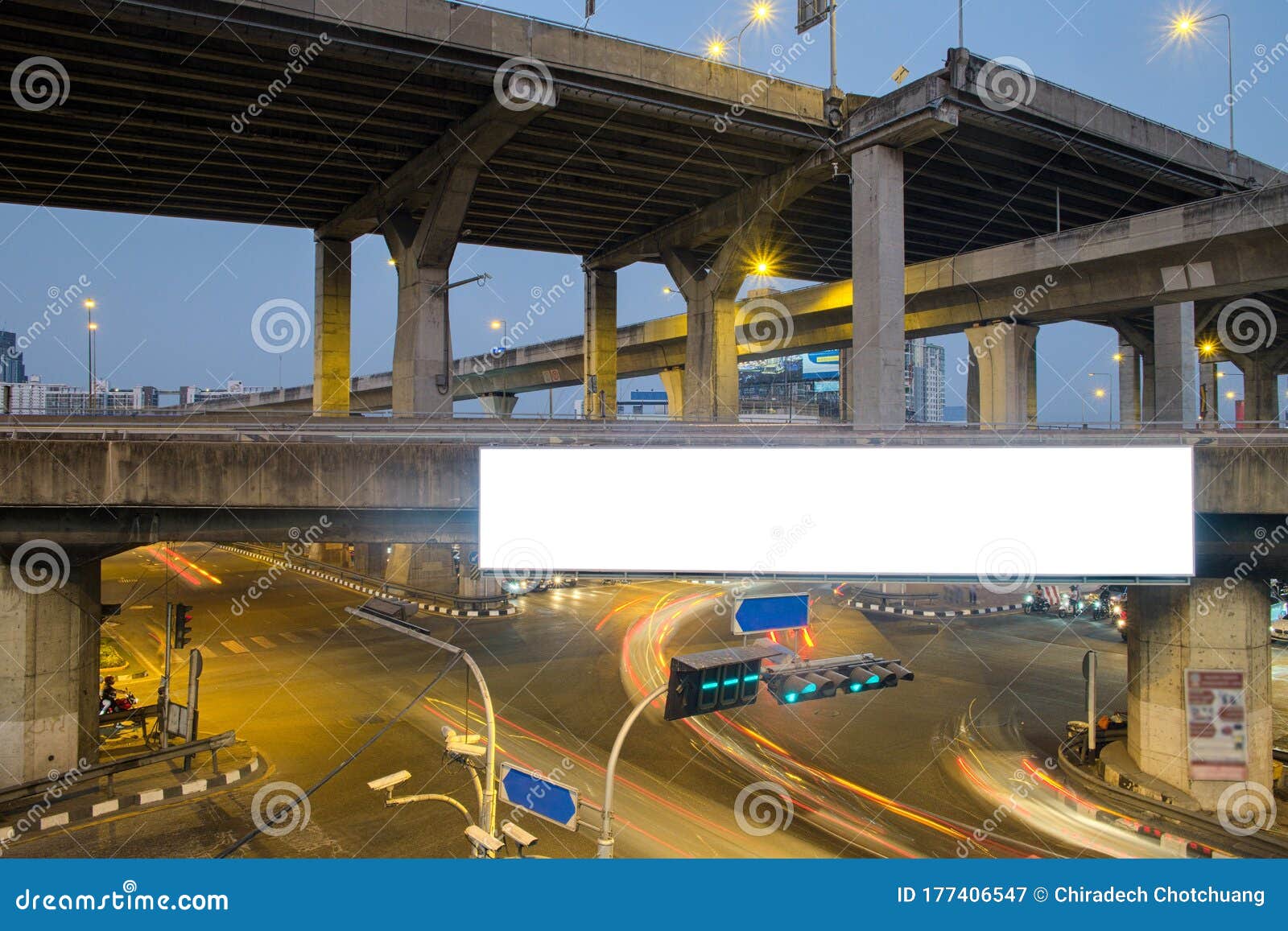 Empty Digital Billboard that Installed on Expressway at Intersection on ...