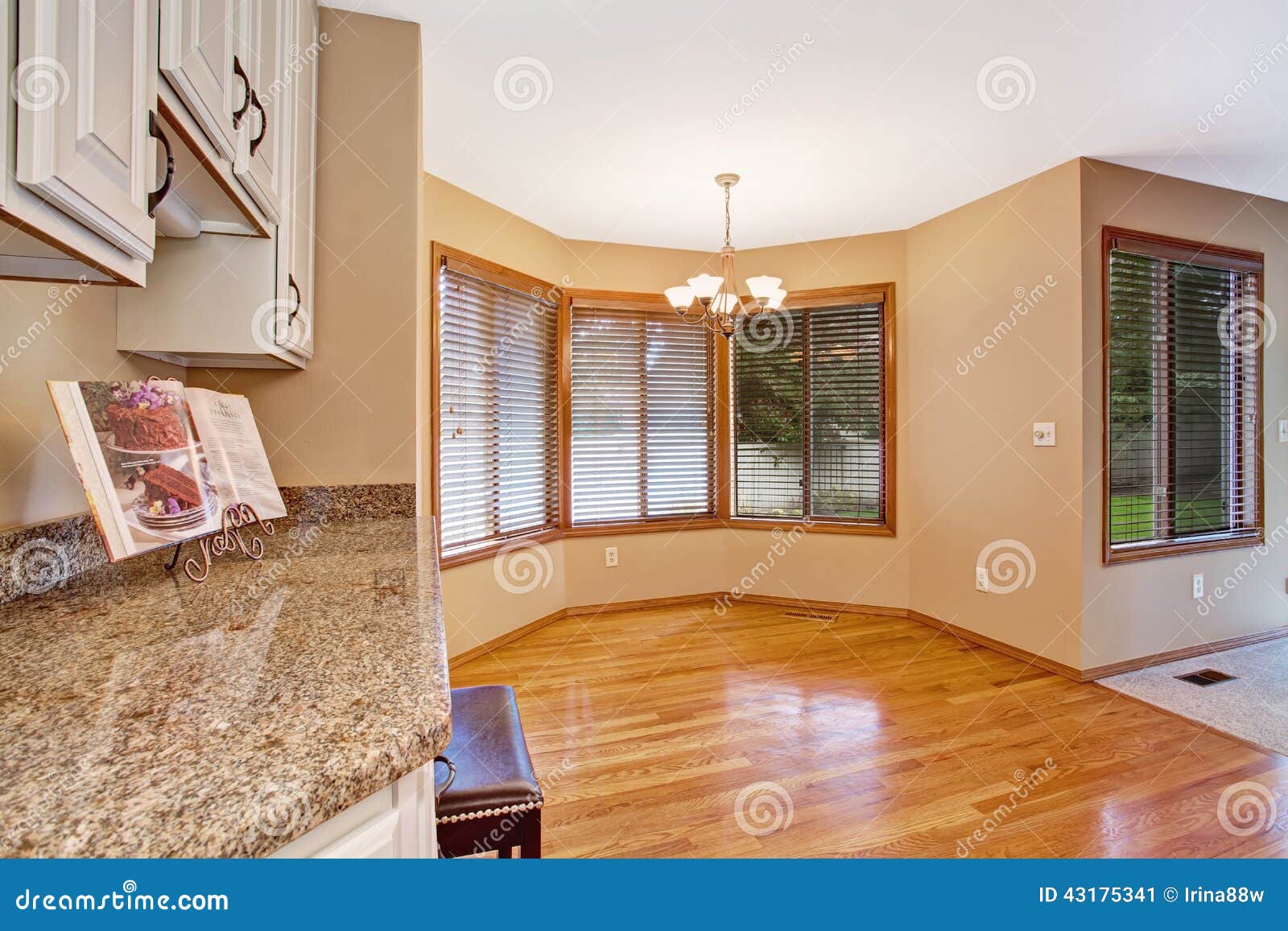 Empty Dining Area with Round Window Stock Image - Image of beautiful ...