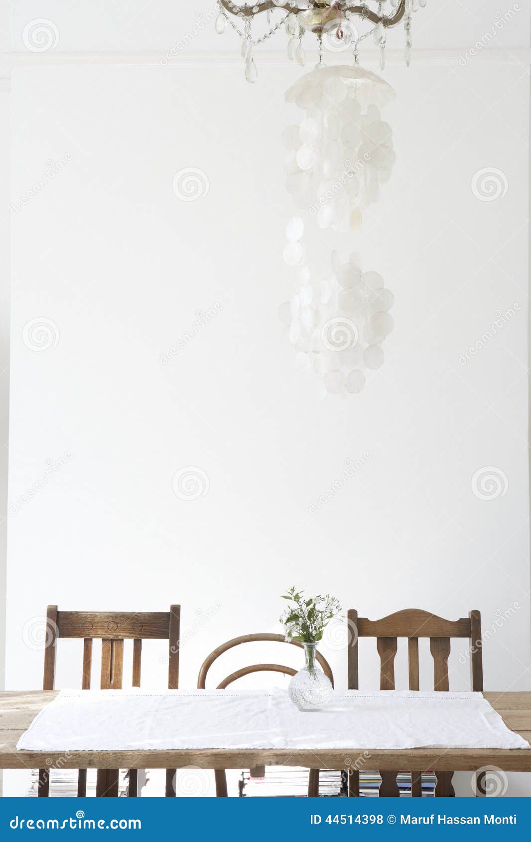 Empty Dining Table with White Background Stock Photo - Image of dining ...