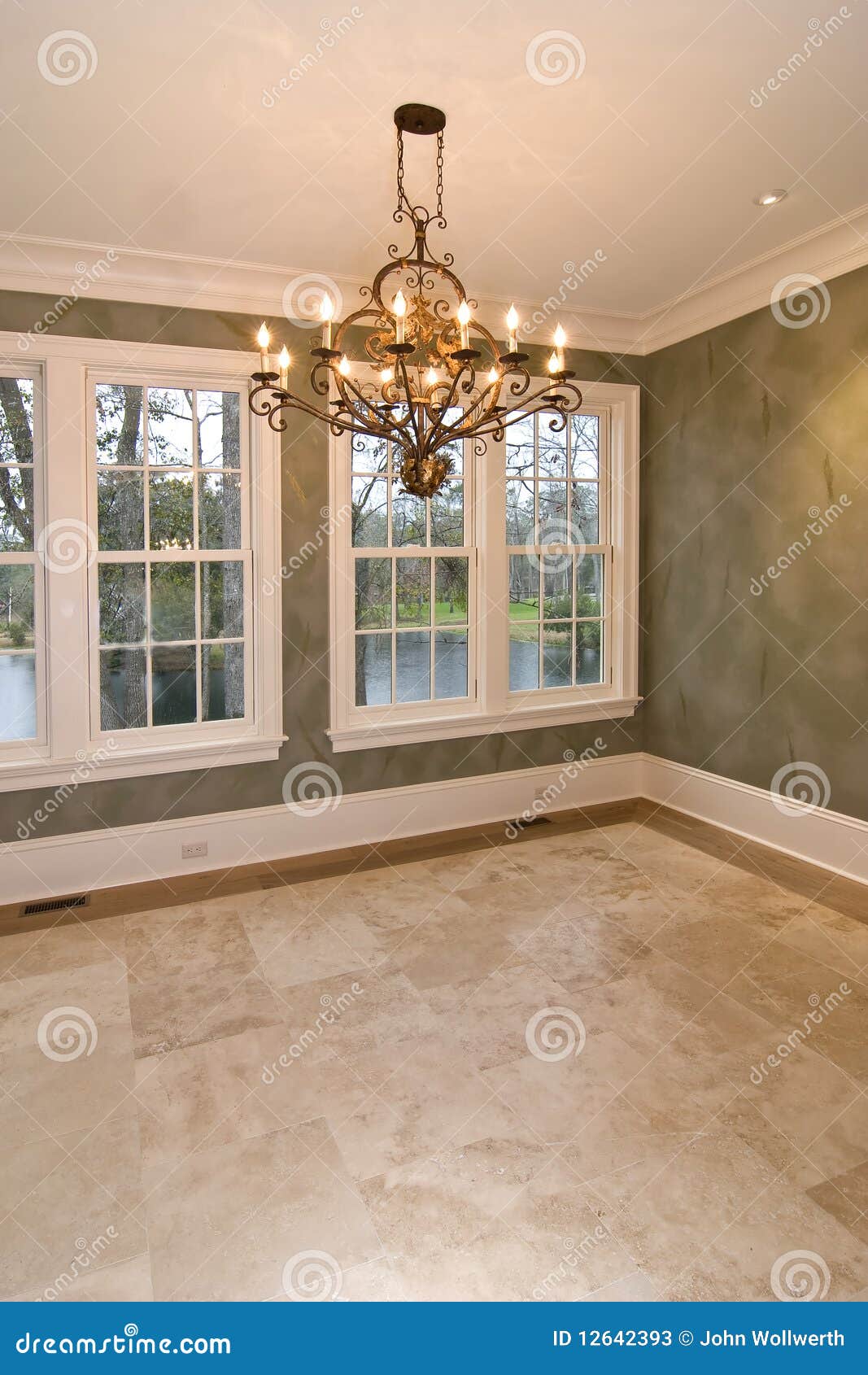 Empty diningroom with view stock image. Image of decorate - 12642393