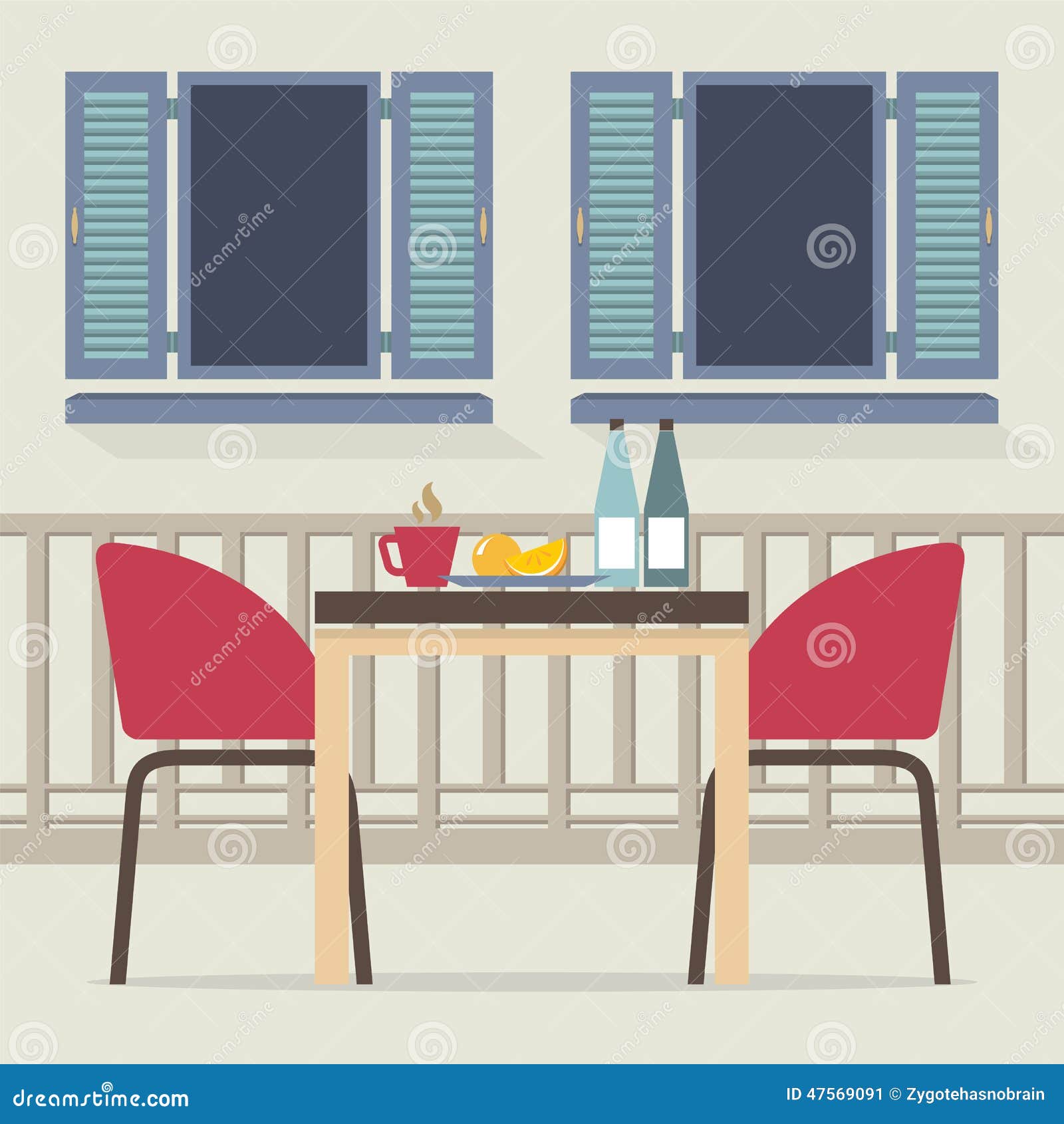 Empty Dinner Banquet Table With Dark Cloth 3d Realistic Desk Cartoon ...