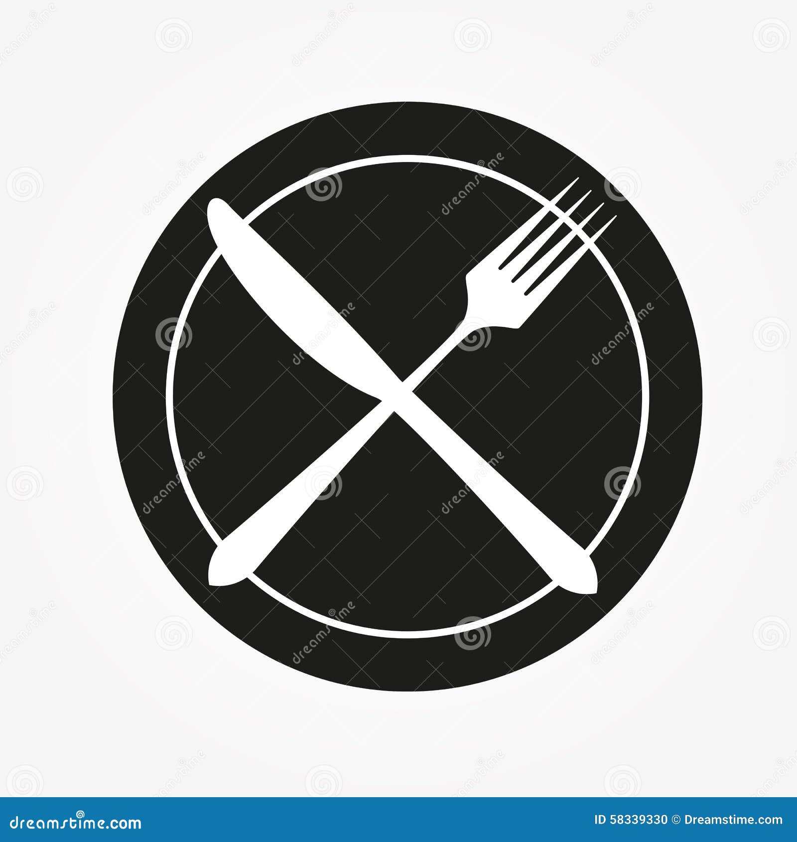 Empty Dinner Plate, Drawing the Knife and Fork Set Stock Illustration ...