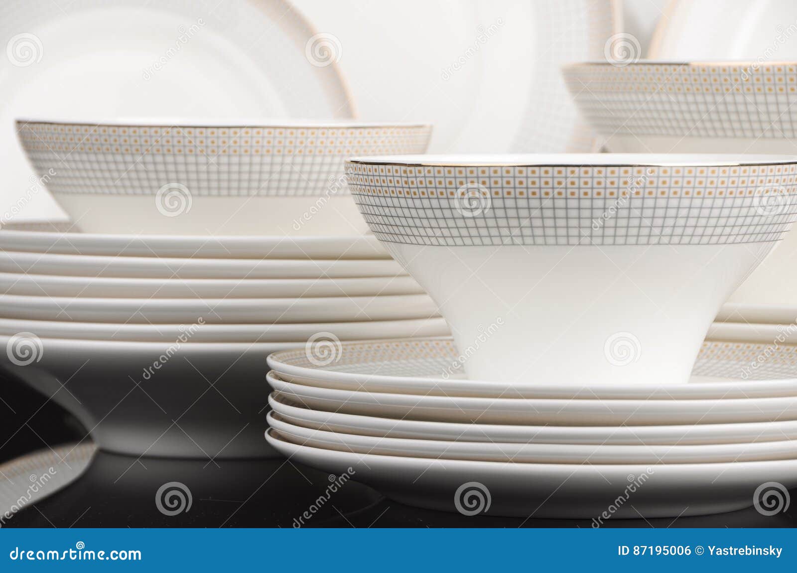 Empty dinner set isolated stock photo. Image of design - 87195006