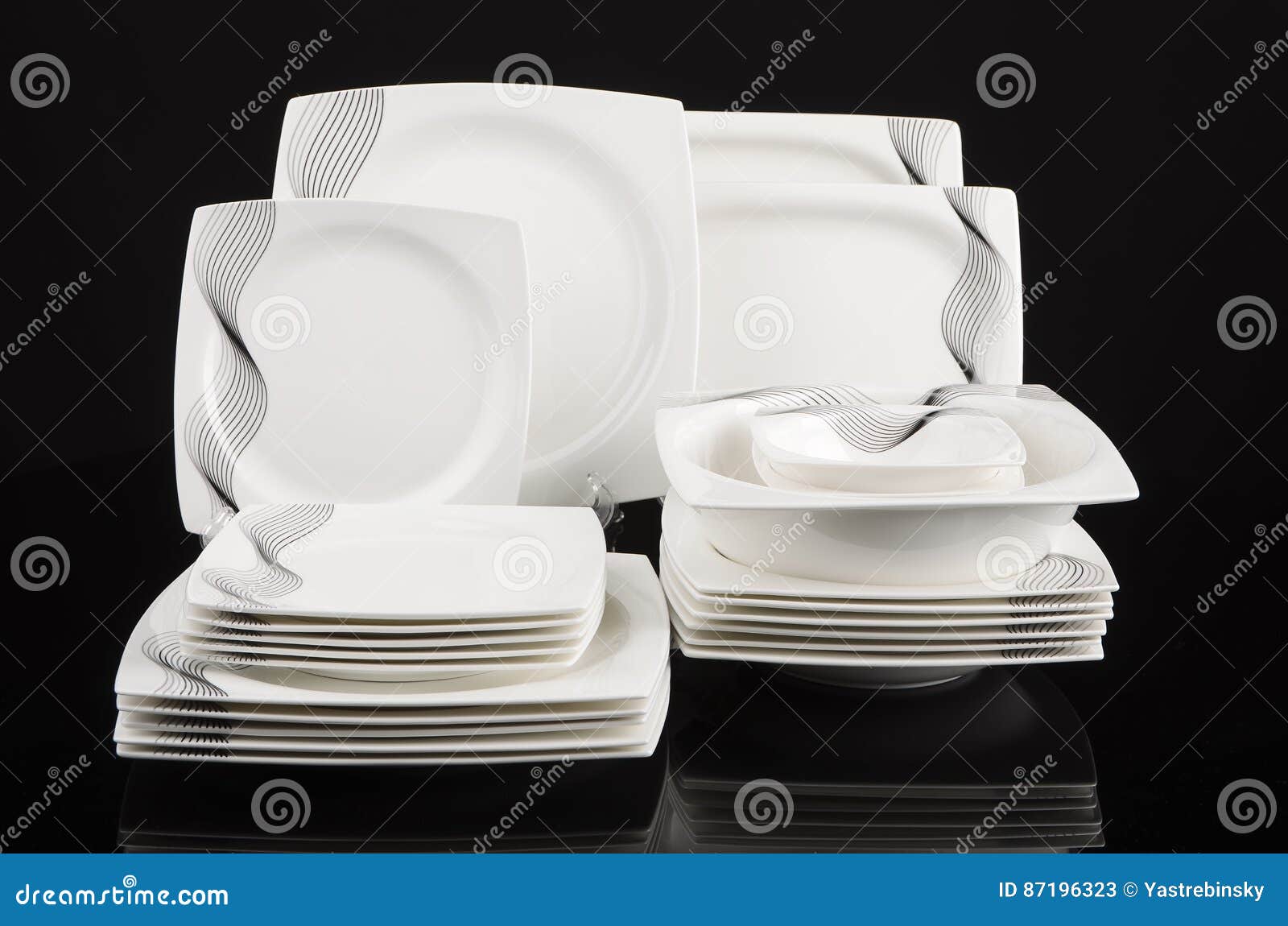 Empty dinner set isolated stock image. Image of breakfast - 87196323