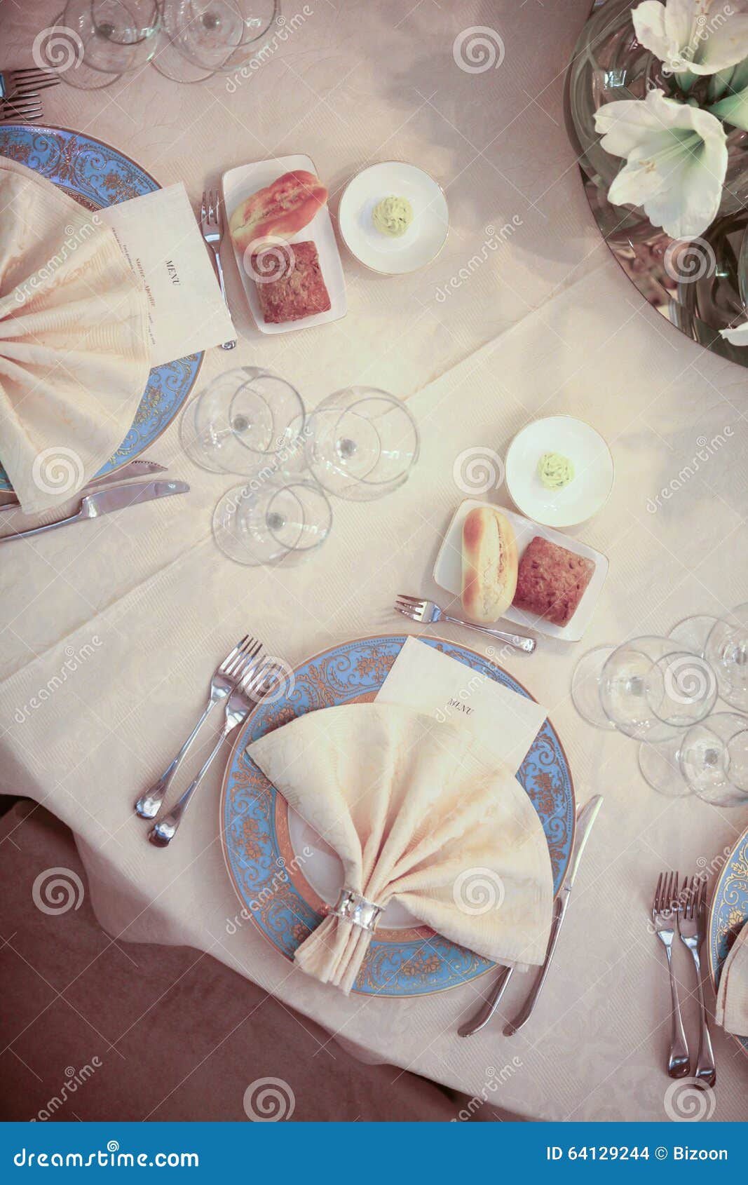 Empty dinner table stock photo. Image of empty, decoration - 64129244
