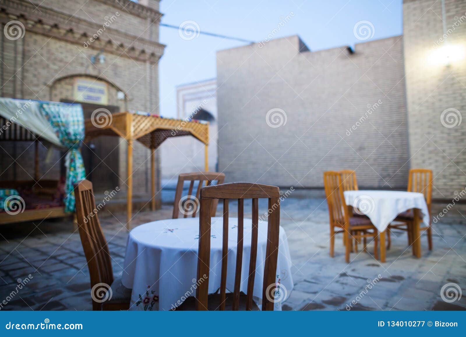 Empty dinner tables stock image. Image of romantic, lunch - 134010277