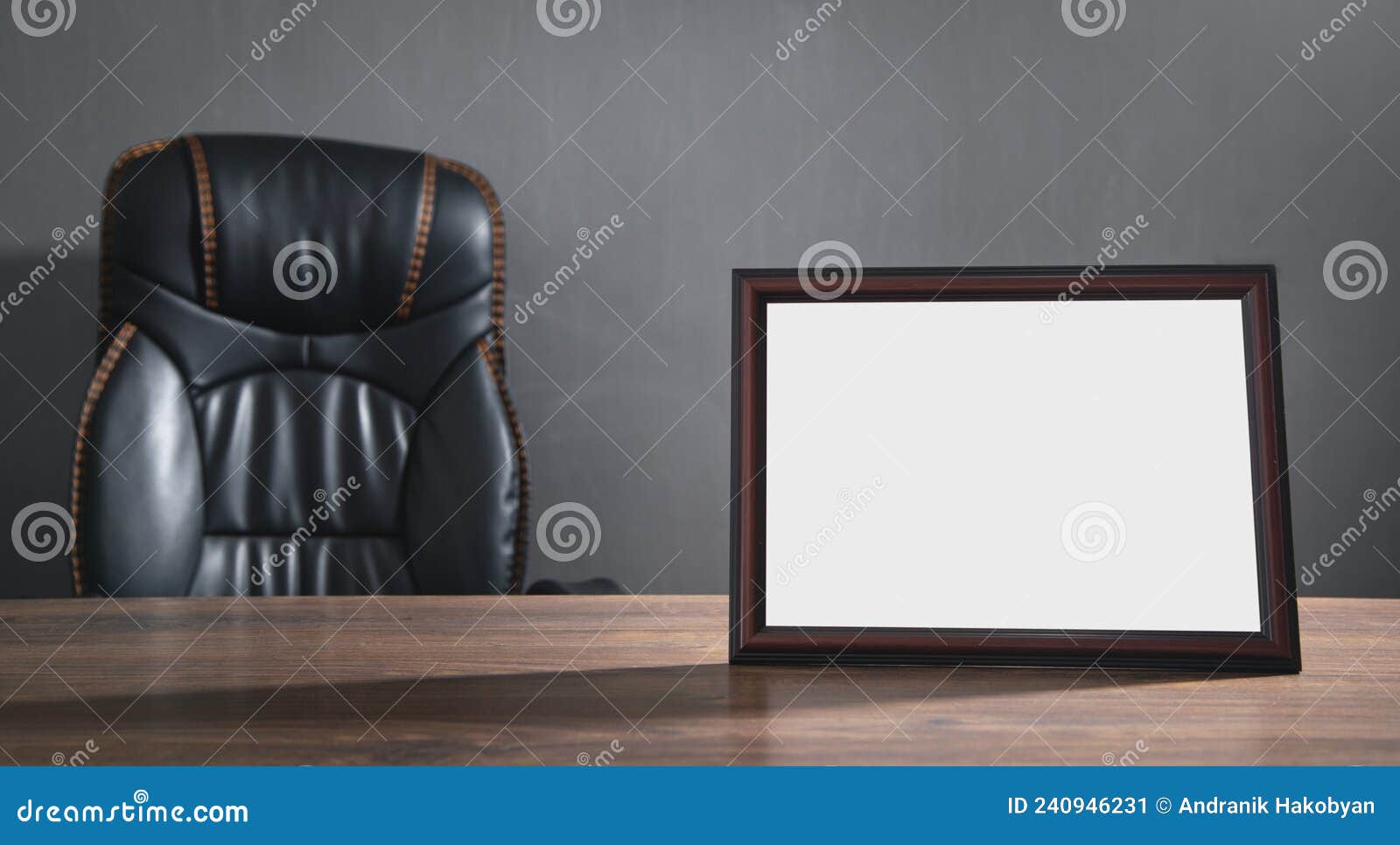 Empty Diploma or Certificate Frame on the Table Stock Image - Image of ...
