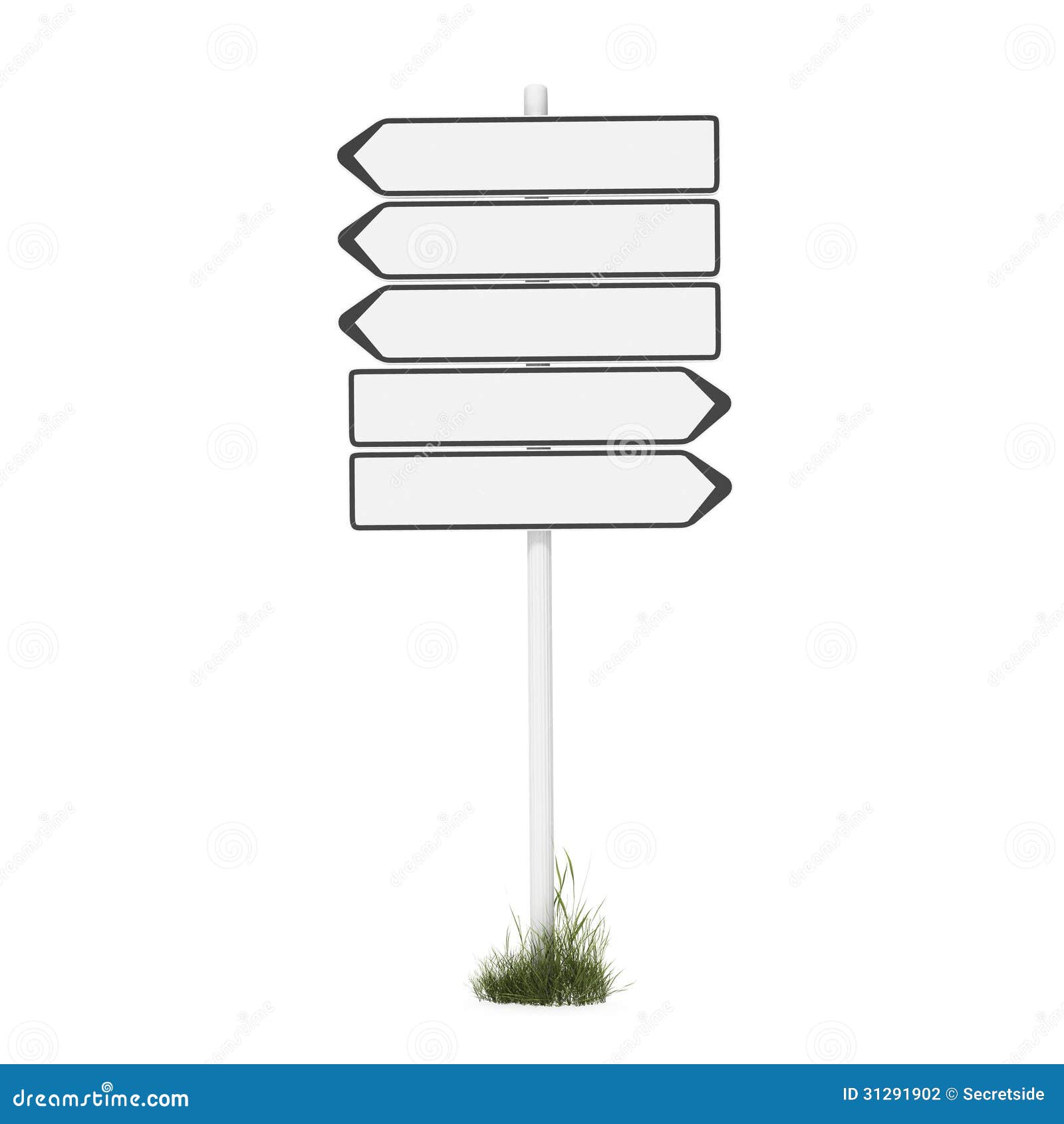 Empty direction sign stock illustration. Illustration of crossroad ...