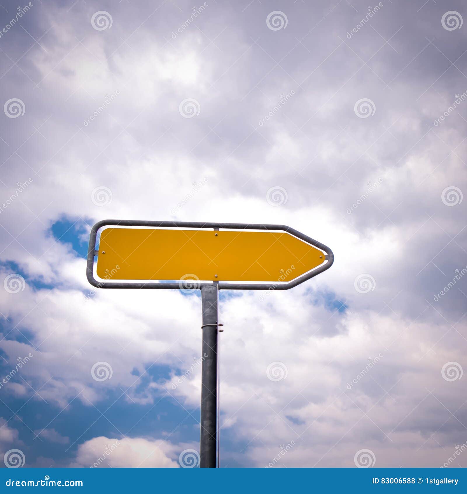 Empty Directional Road Sign with Pointing Arrow 8 Stock Photo - Image ...