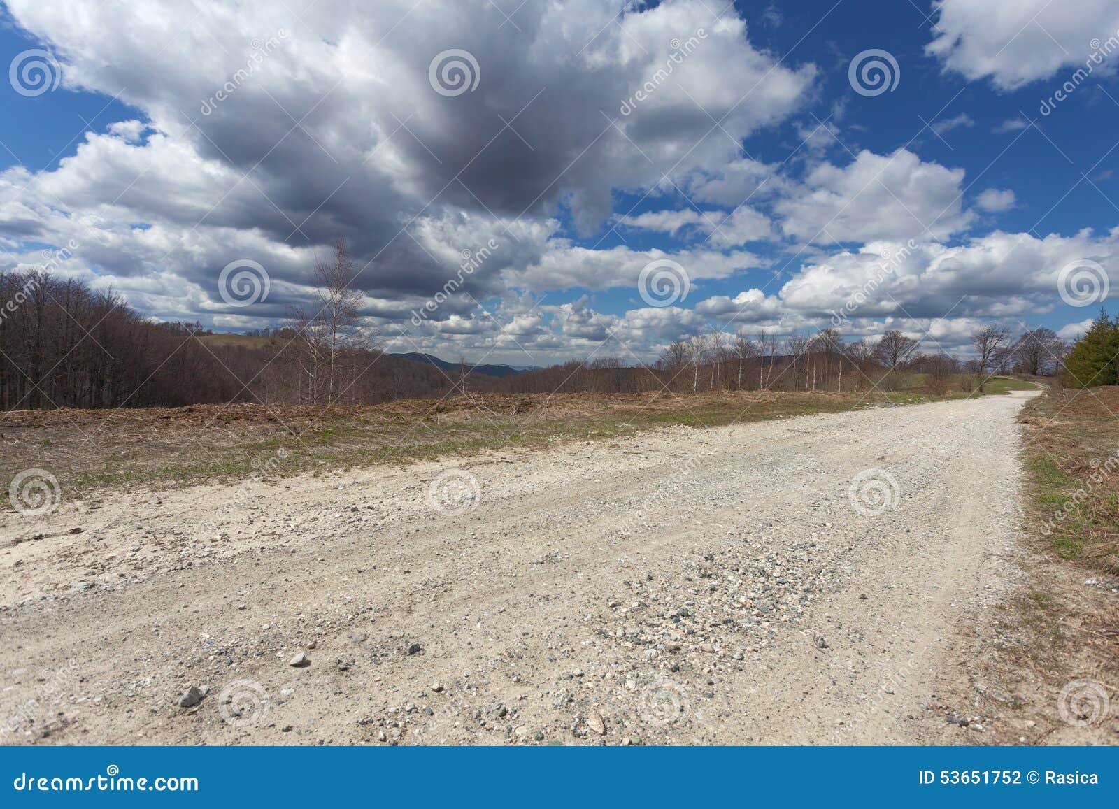 Empty Dirt Road in Mountain at Sunny Day Stock Photo - Image of ...