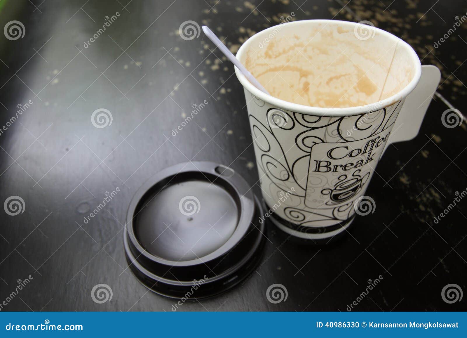Empty dirty coffee cup stock photo. Image of messy, brown - 40986330