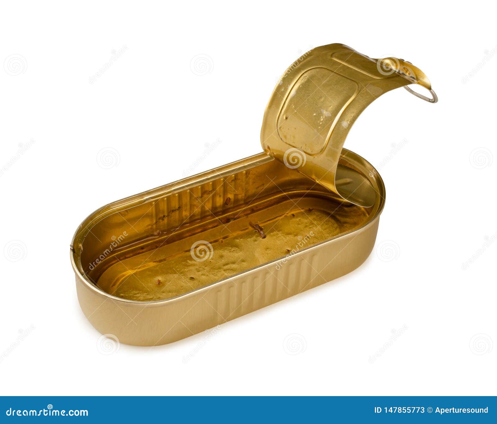 Empty Dirty Open Tin Can for Fish Stock Image - Image of meal, blank ...