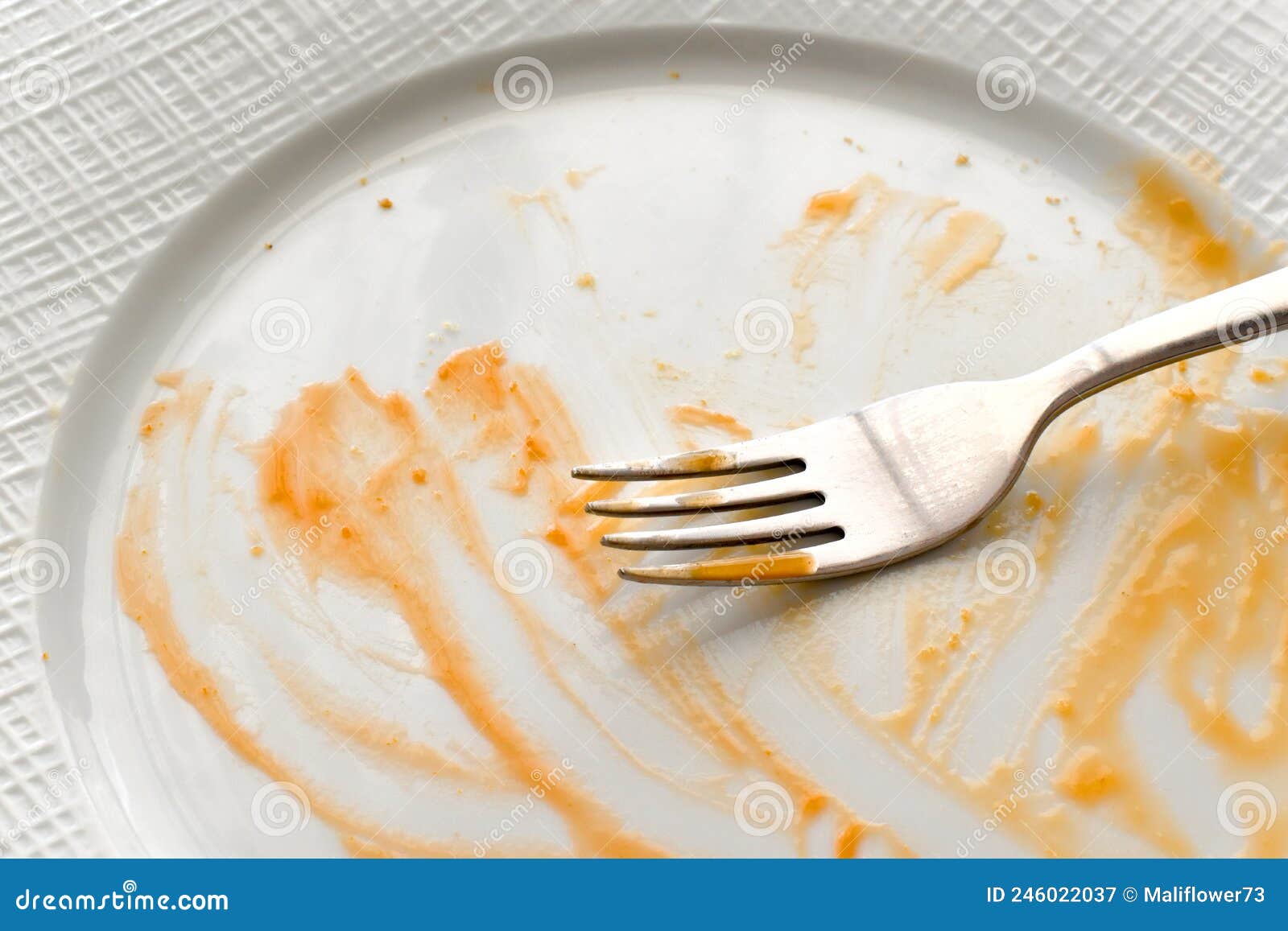 Empty Dirty Plate with Fork. Unclean Plate on the Table Stock Image ...