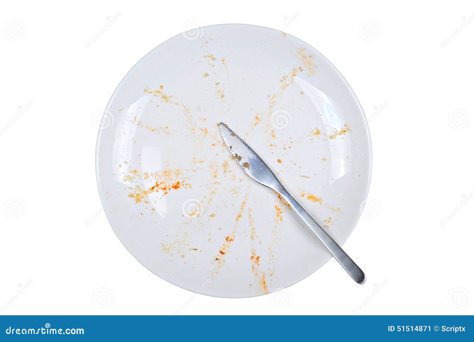 Empty and Dirty Plate, on White Background Stock Image - Image of abandoned, cuisine: 51514871