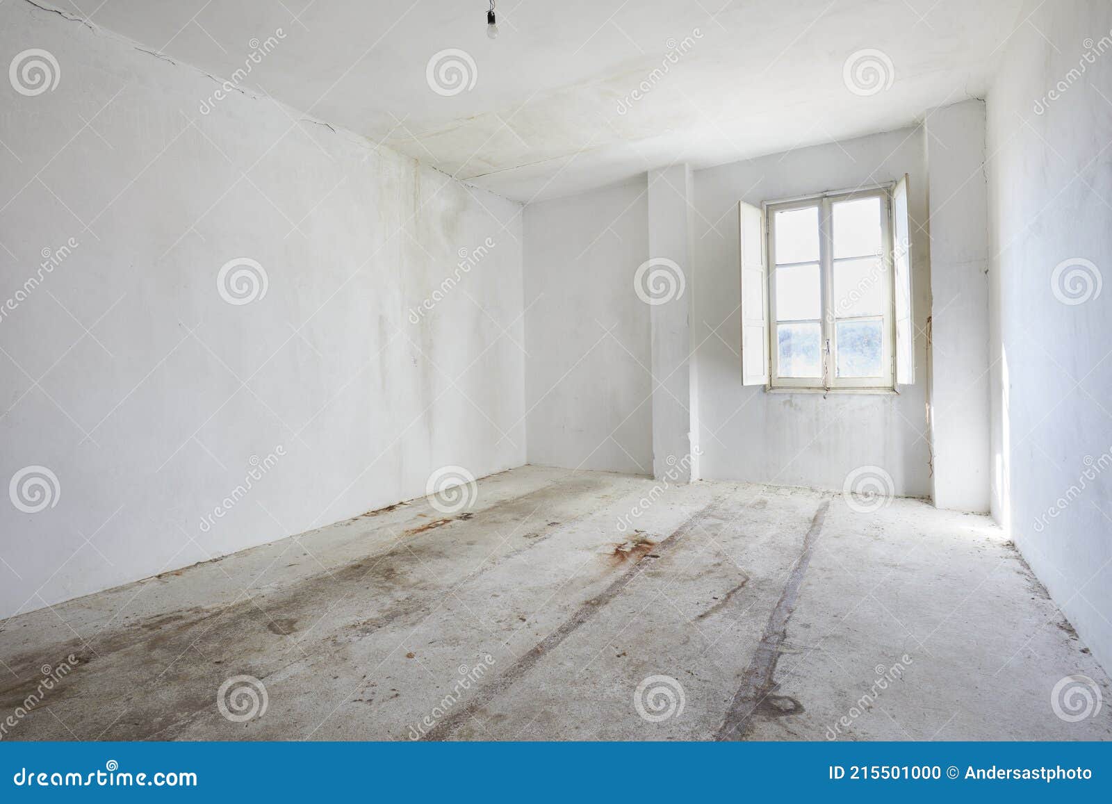 Empty, Dirty Room in Old House, White Walls Stock Photo - Image of home ...