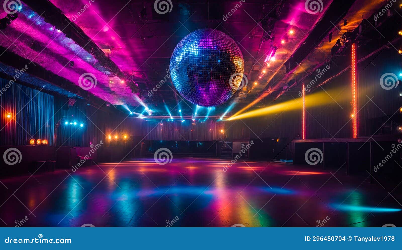 Empty Disco Hall , Design, Interior Shine Night Banner Dark Effect ...
