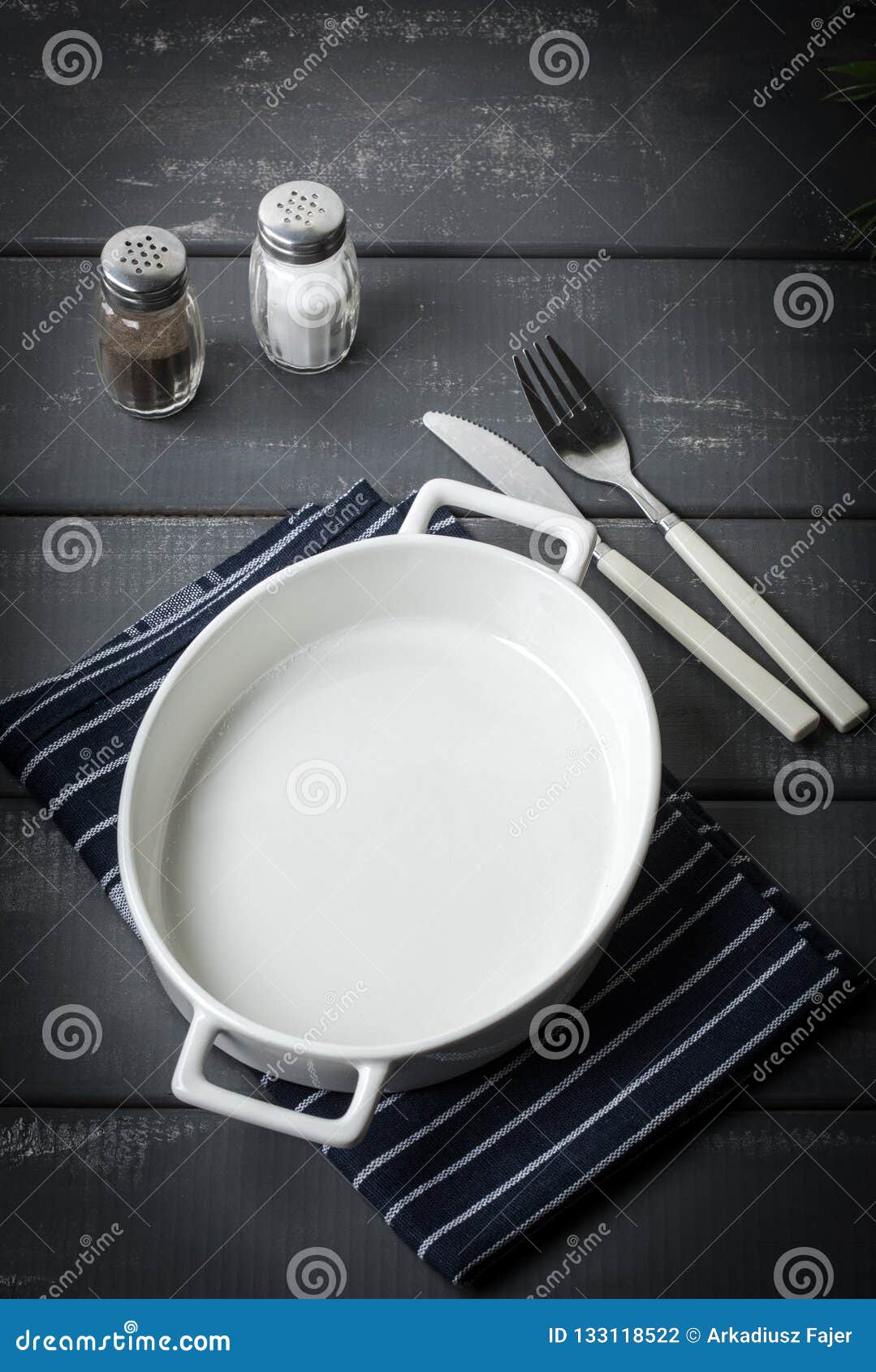 Empty Dish for Baking on a Dark Countertop Stock Photo - Image of dark ...