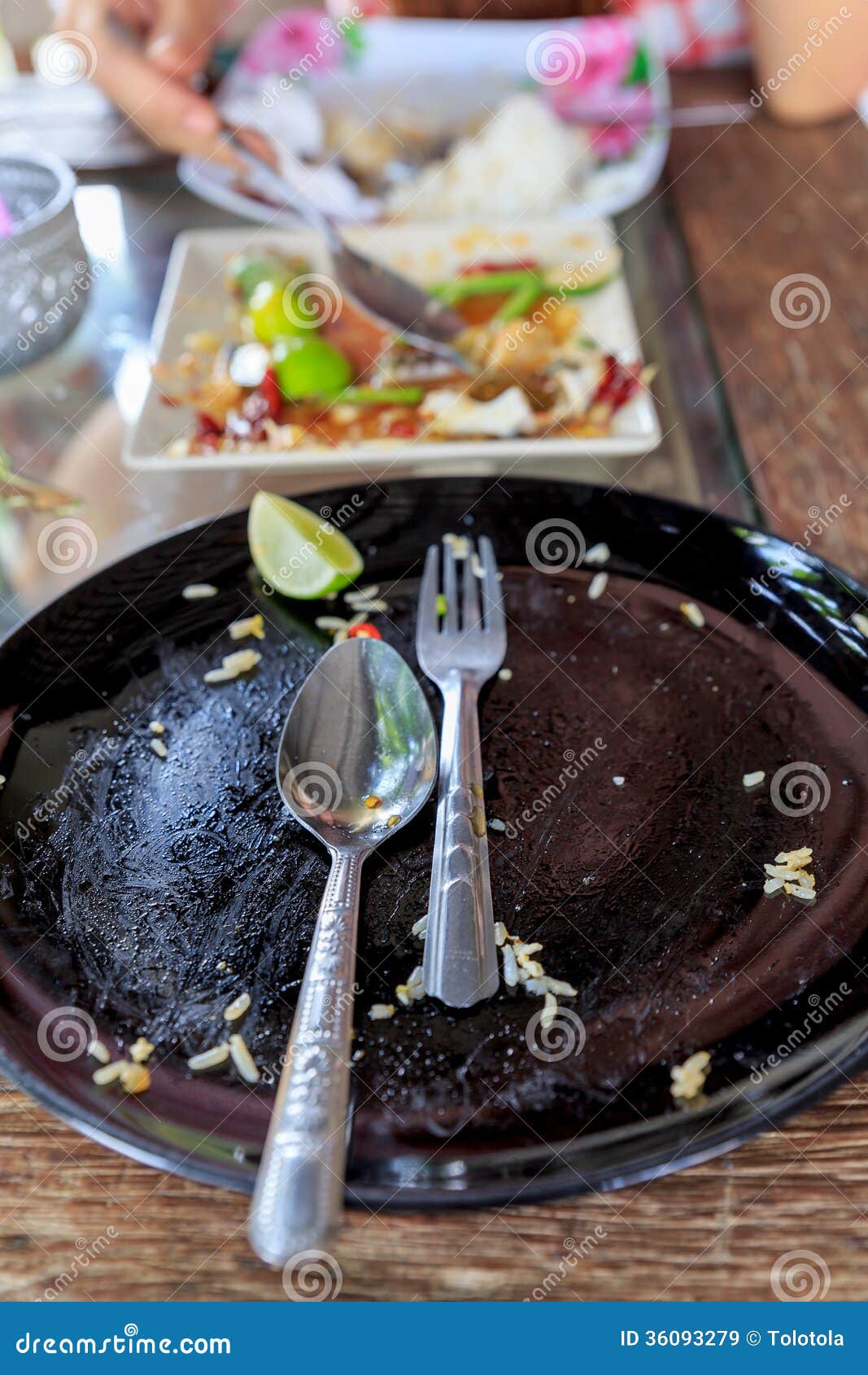 Empty Dish after Food on the Table Stock Image - Image of yummy, dirty ...