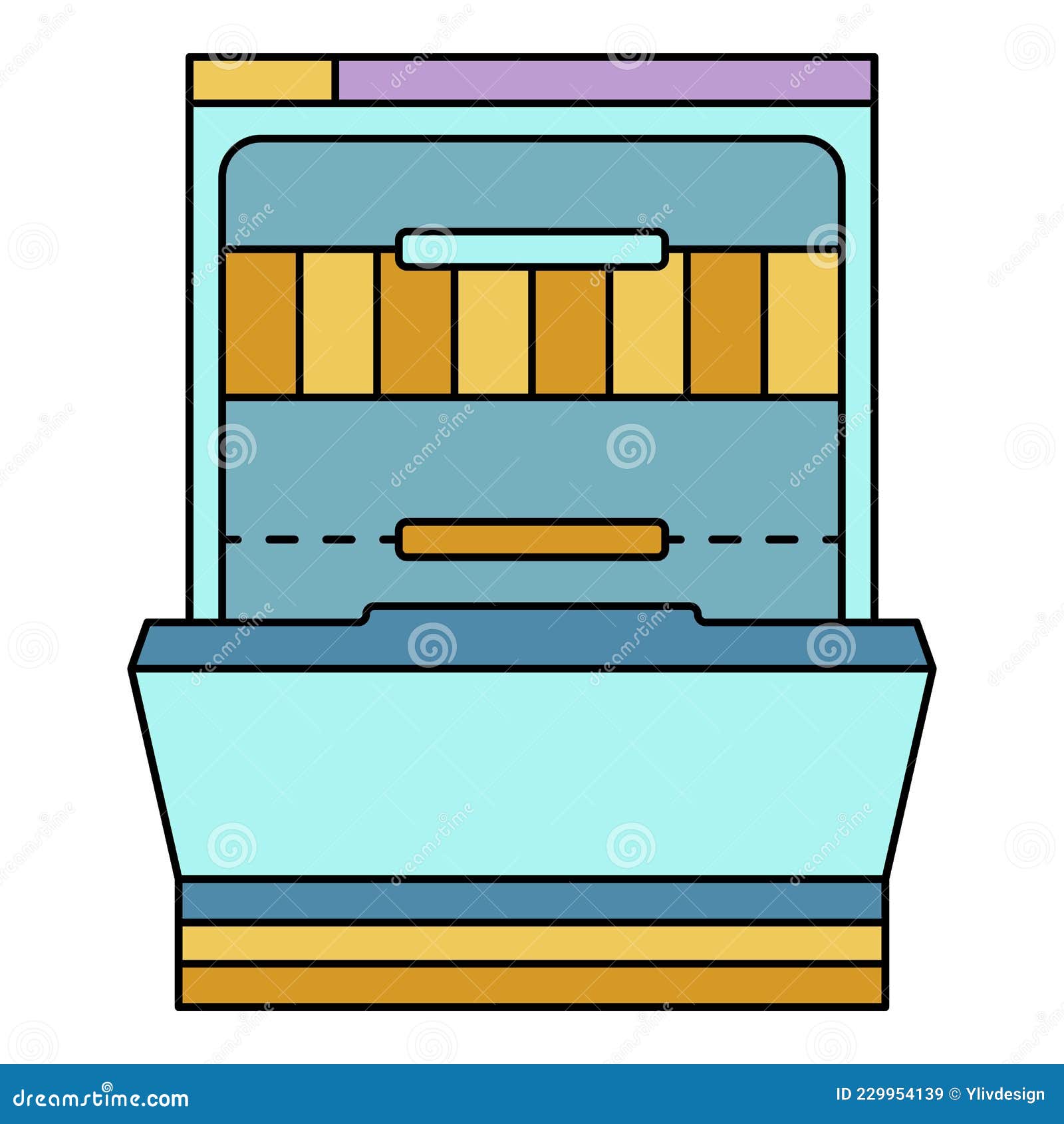 Empty Dishwasher Icon Color Outline Vector Stock Vector - Illustration ...