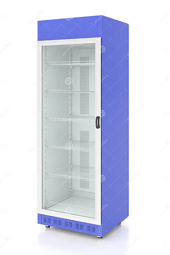 Empty display refrigerator stock illustration. Illustration of ...