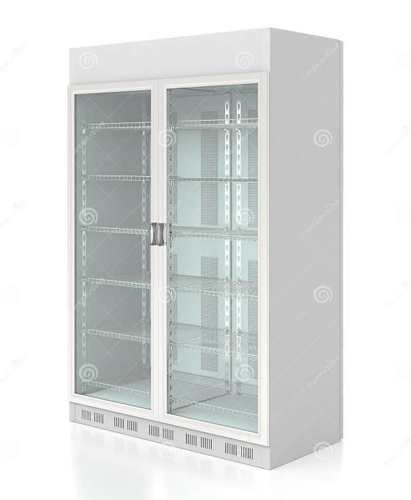Empty display refrigerator stock illustration. Illustration of ...