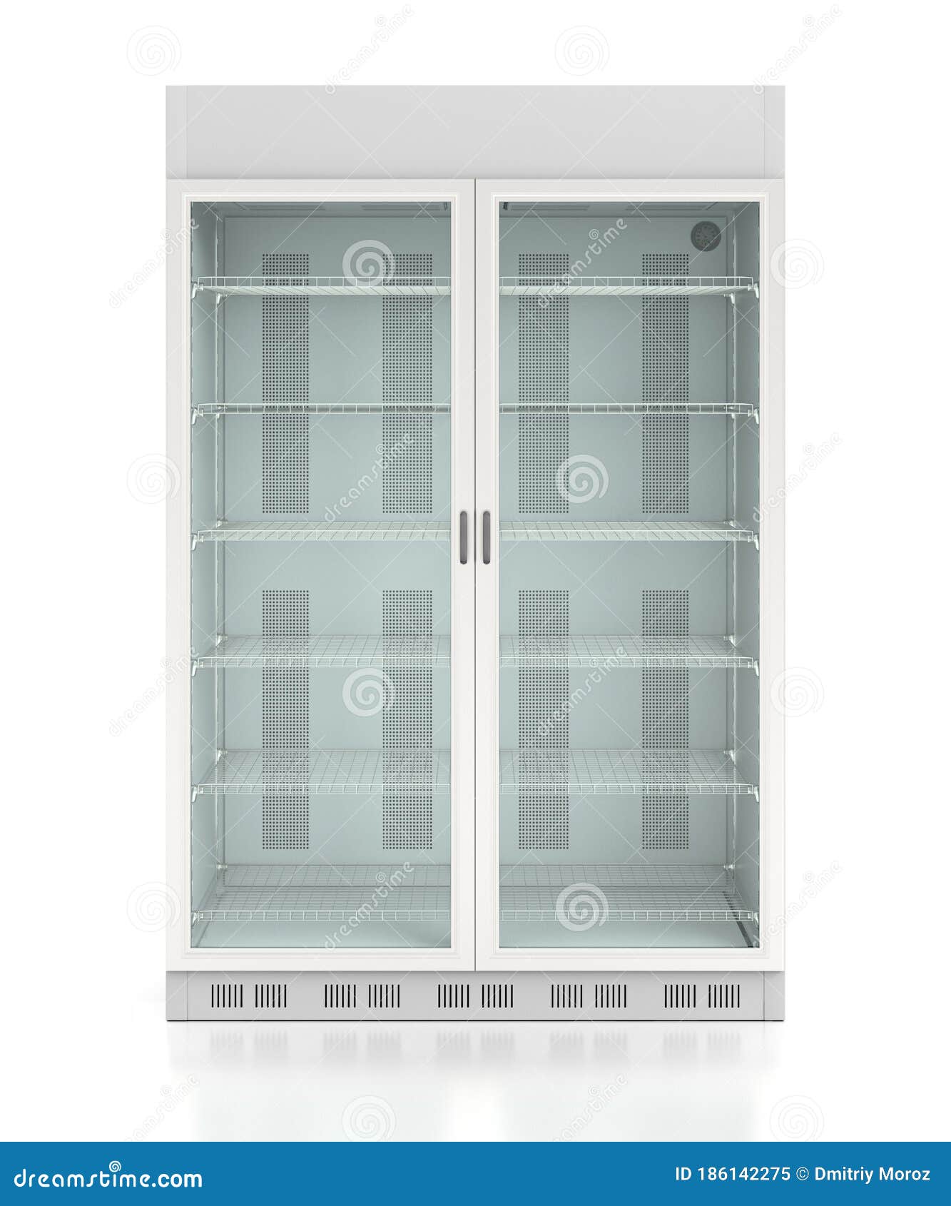 Empty display refrigerator stock illustration. Illustration of cooler ...