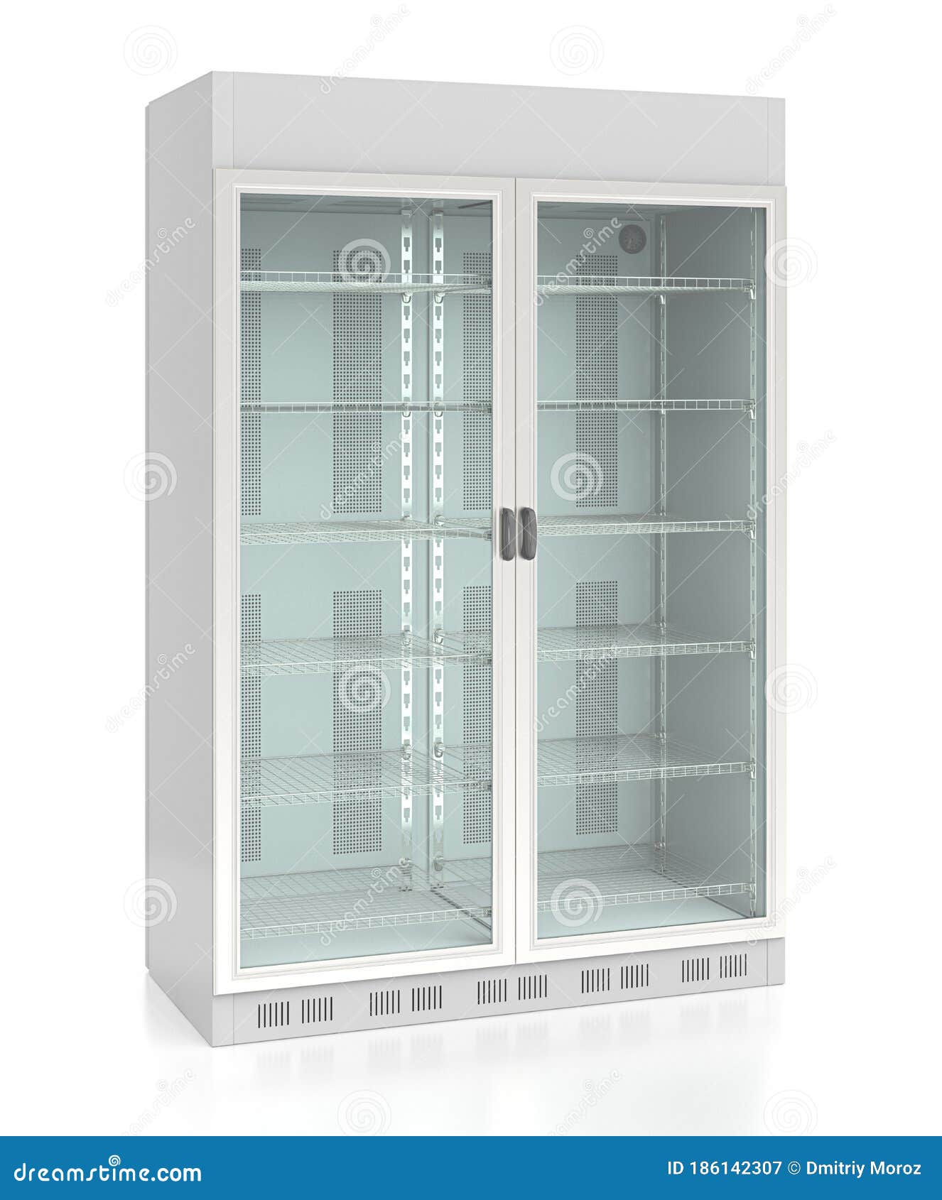 Empty display refrigerator stock illustration. Illustration of market ...